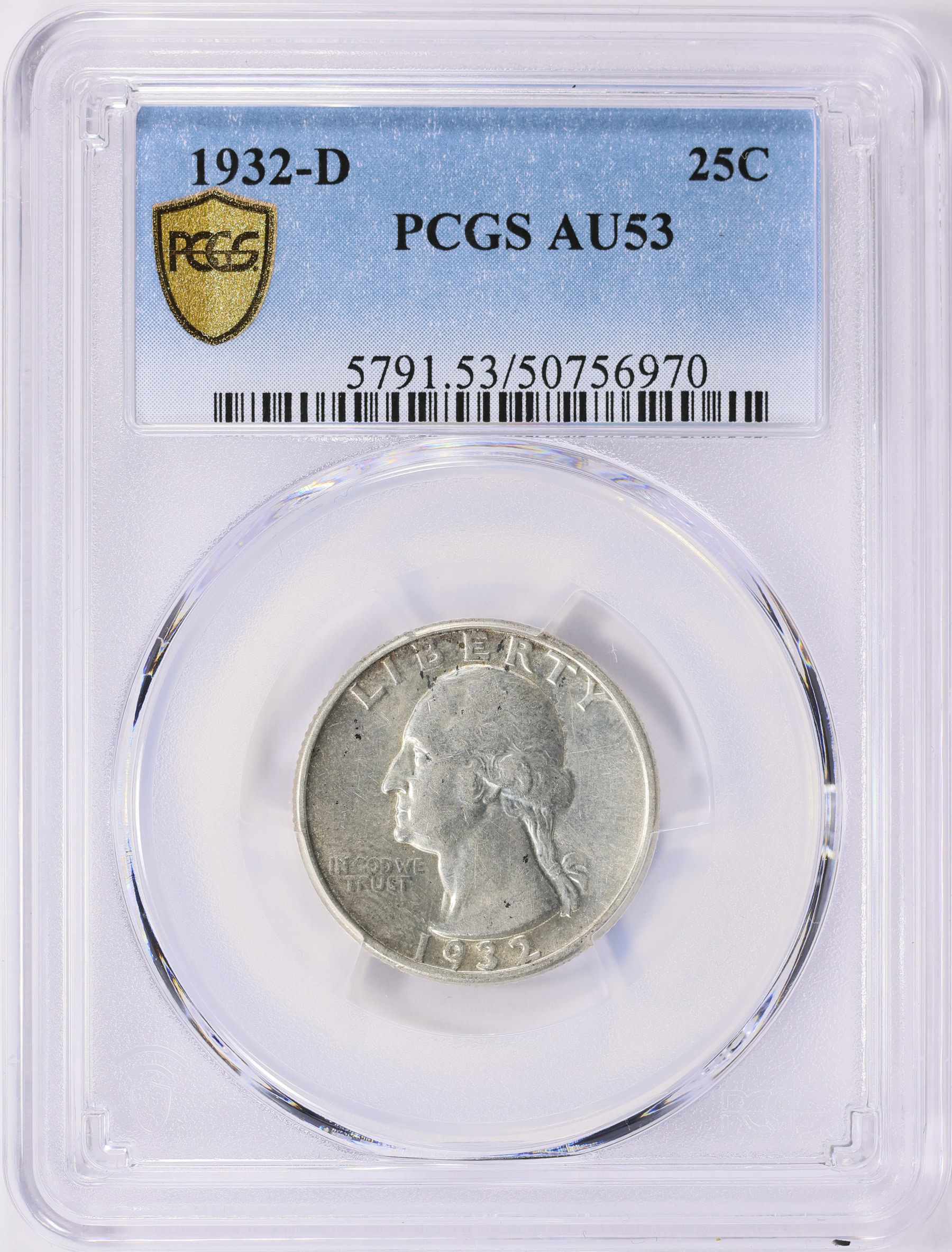 1932-D Washington Quarter PCGS AU-53 (Item 1723495) | GreatCollections Coin Auctions