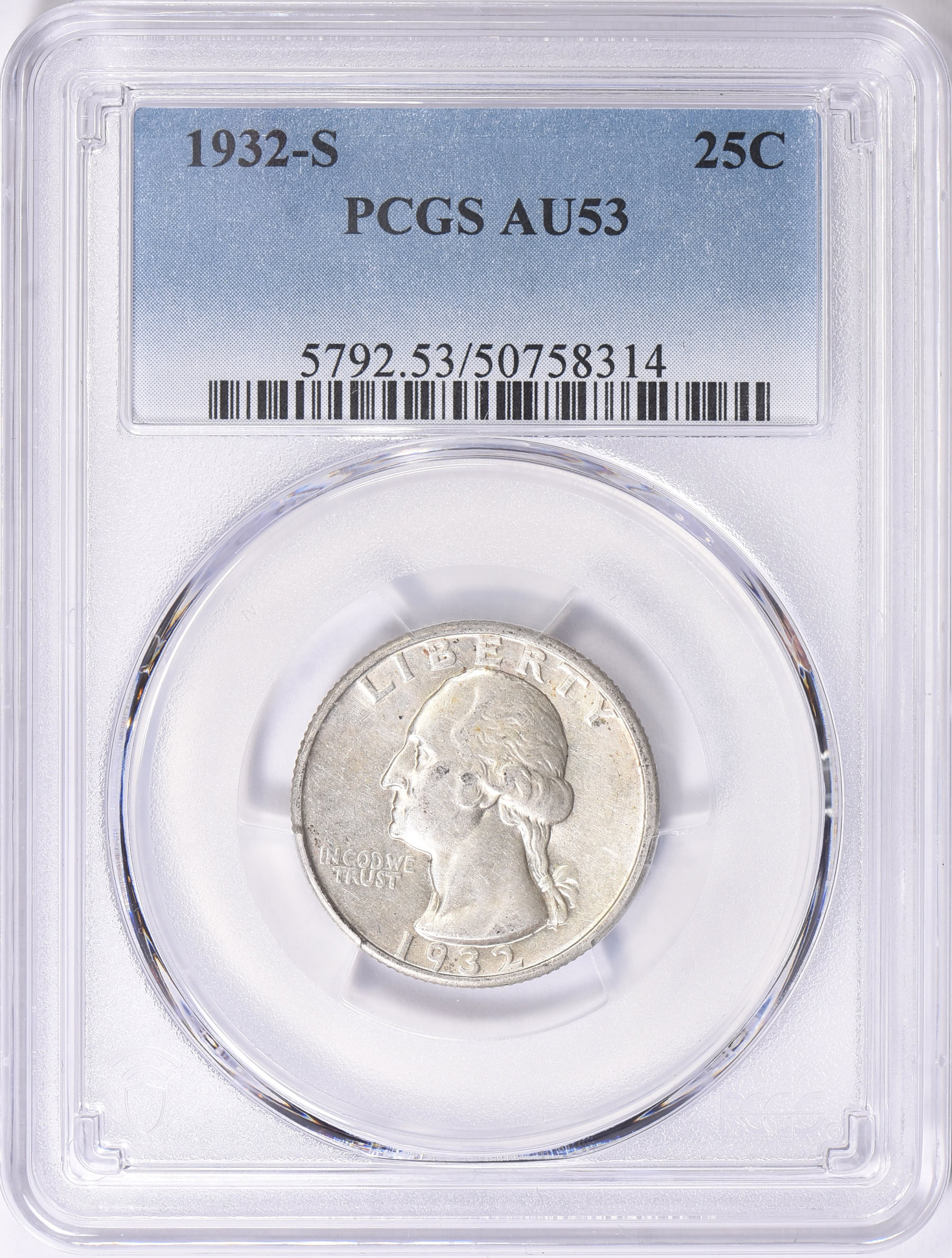1932-S Washington Quarter PCGS AU-53 (Item 1723497) | GreatCollections Coin Auctions