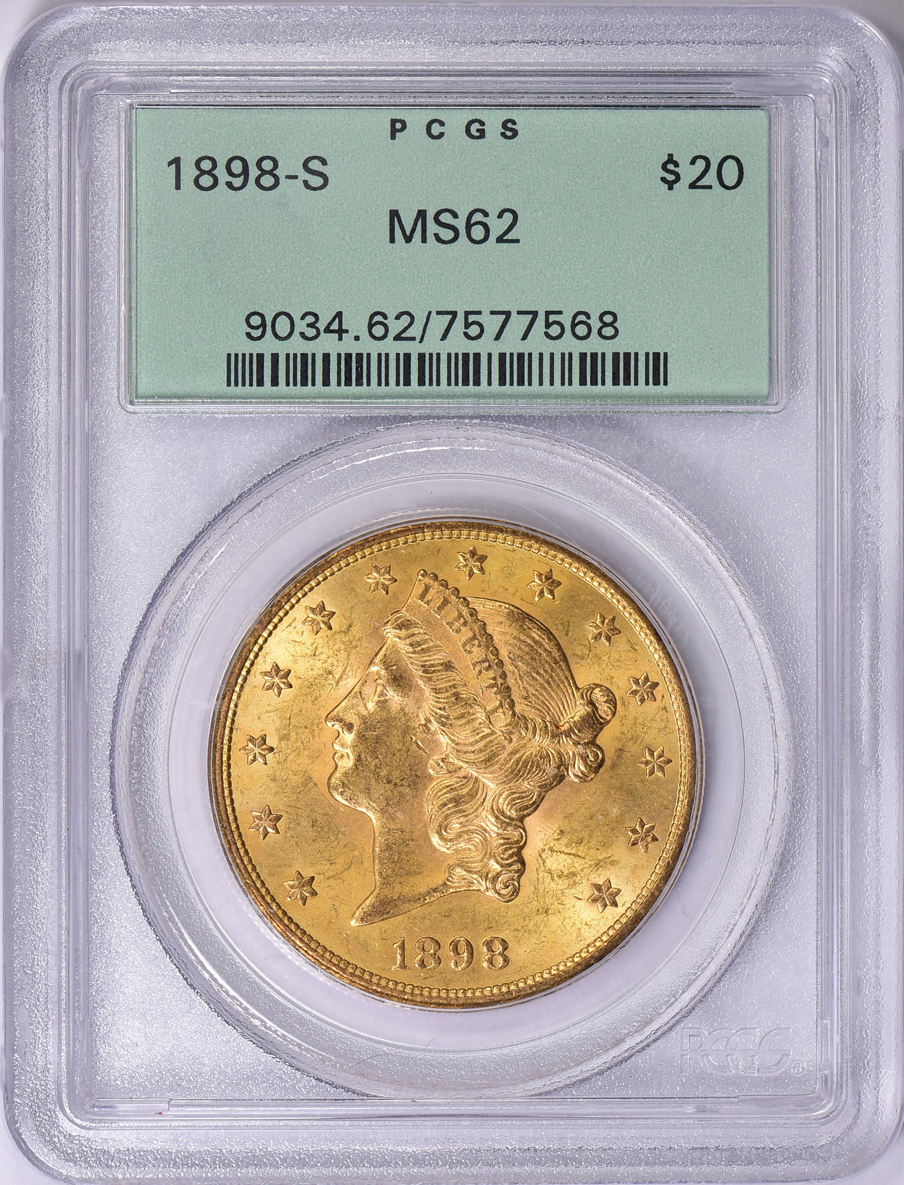 1898-S Liberty Gold Double Eagle PCGS MS-62 OGH (Item 1723551) | GreatCollections Coin Auctions