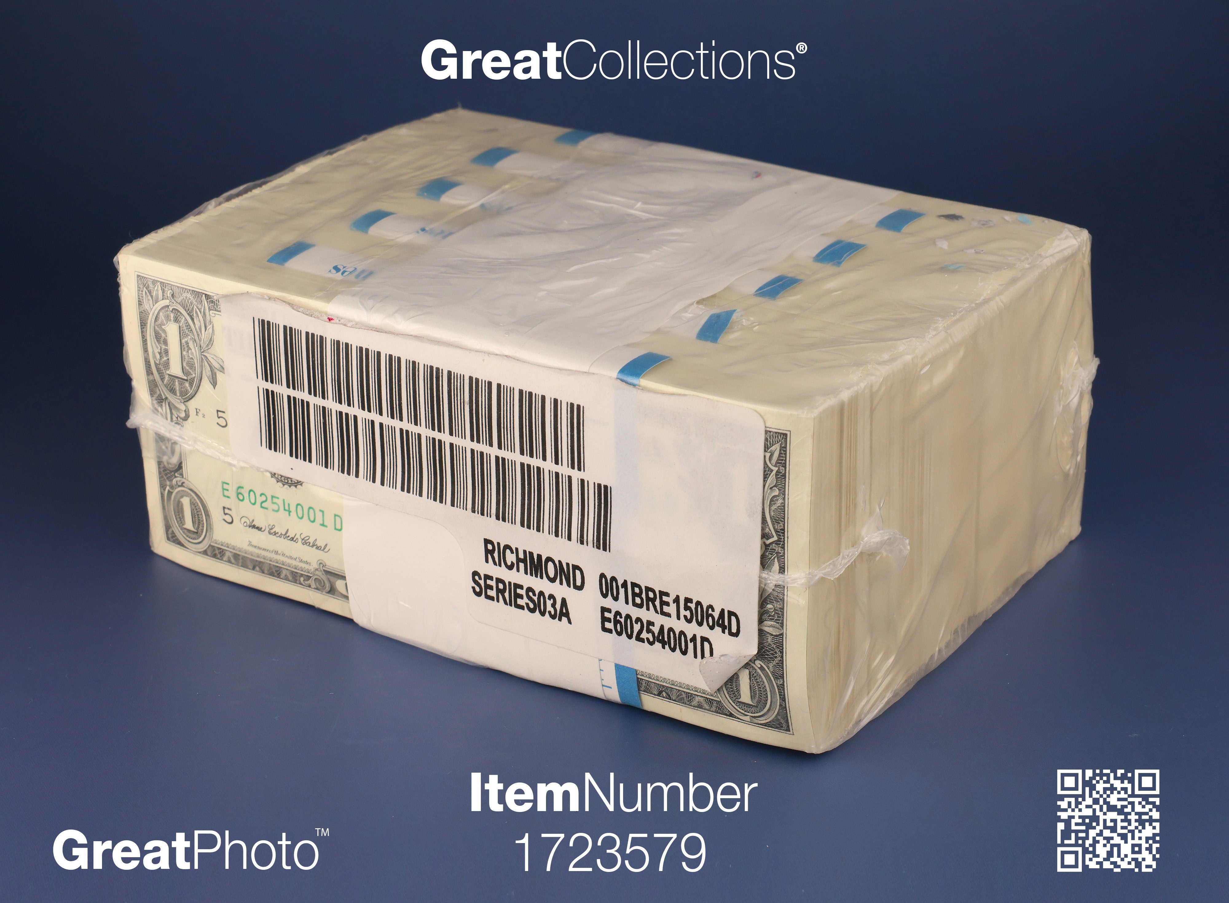 Fr. 1930-E (ED Block) 2003A $1 Philadelphia Federal Reserve Notes Brick ...