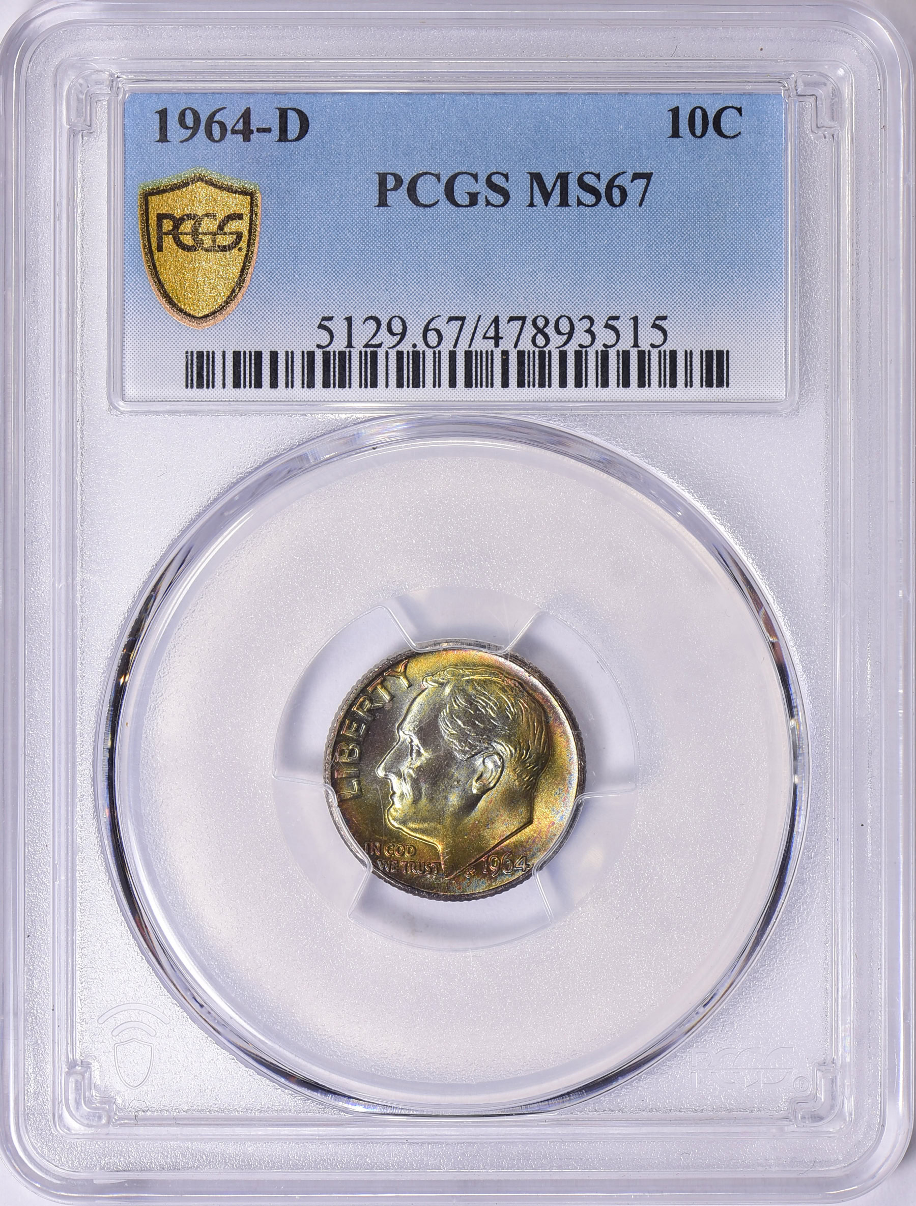 1964-D Roosevelt Dime PCGS MS-67 (Toned) (Item 1723601 ...