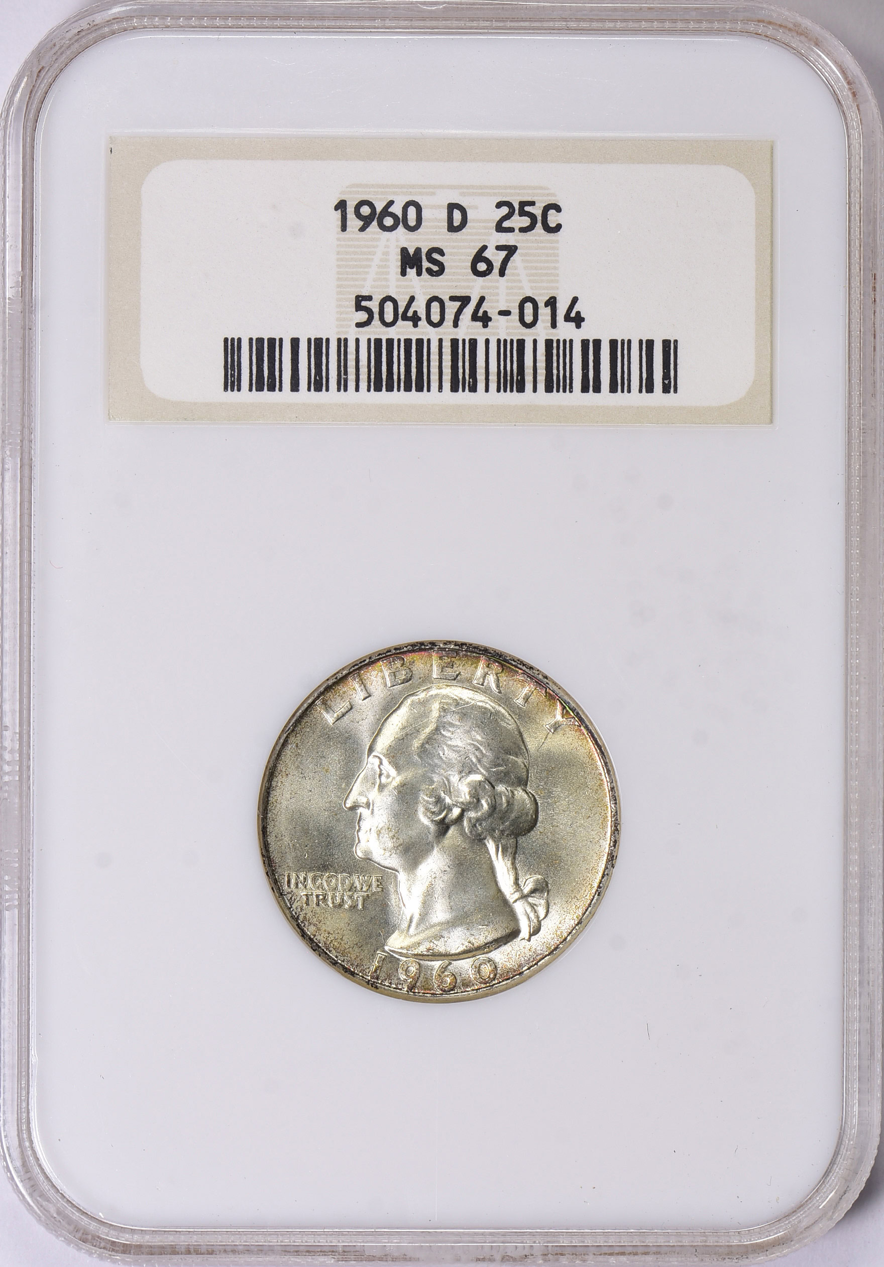 1960-D Washington Quarter NGC MS-67 OH (Toned) (Item 1723618 ...