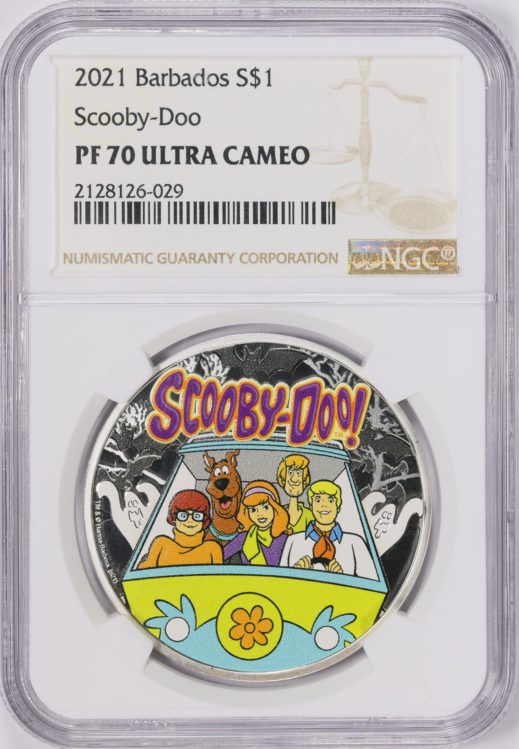 Barbados 2021 Colorized Silver Dollar Scooby-Doo With Card of Issue NGC ...