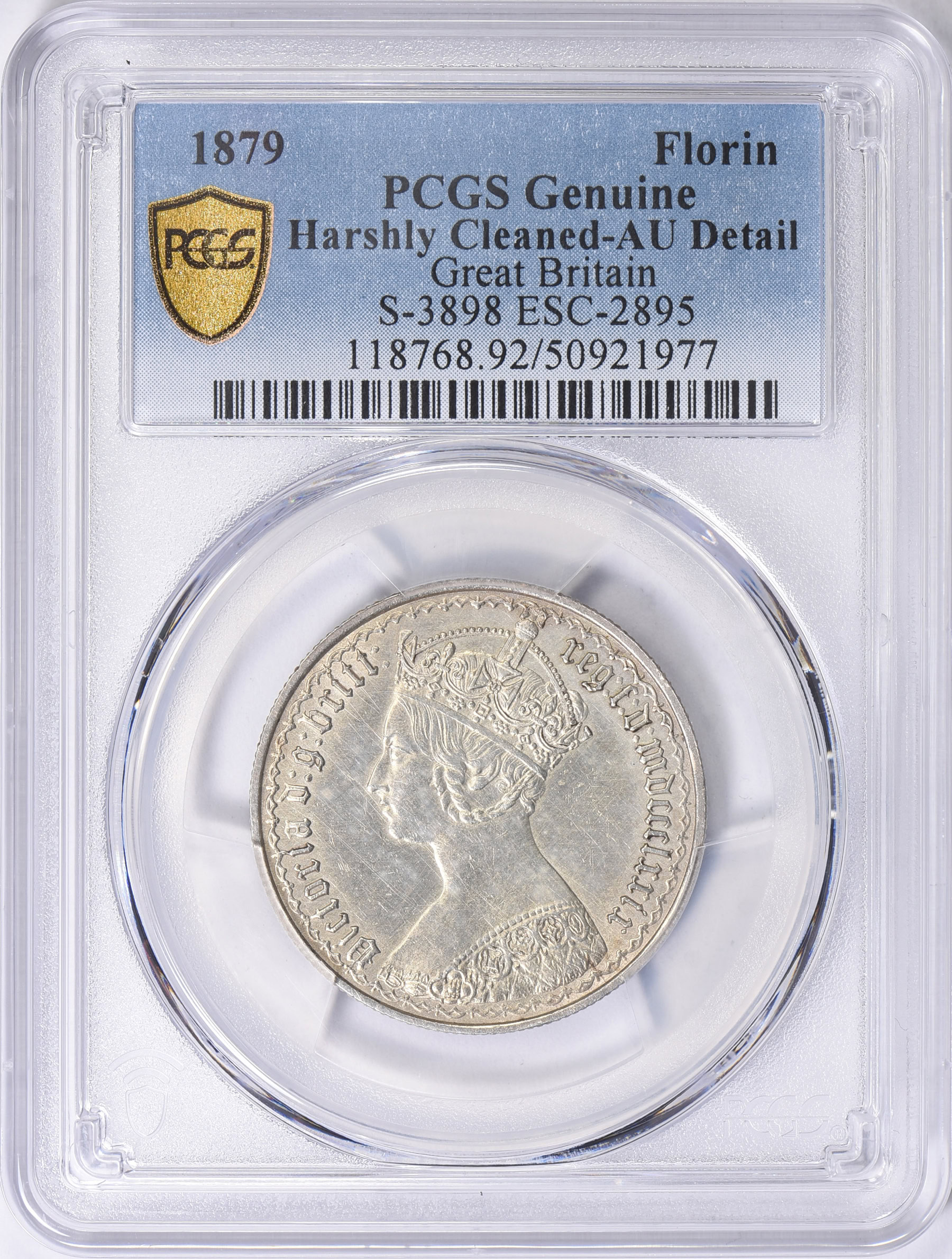 Great Britain 1879 Silver Florin 39 Arcs 38 Trefoils KM-746.4 PCGS ...