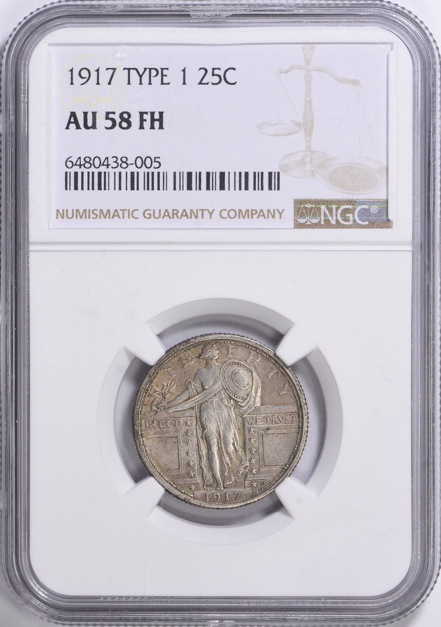 1917 Standing Liberty Quarter Type 1 NGC AU-58 FH (Item 1723661) | GreatCollections Coin Auctions