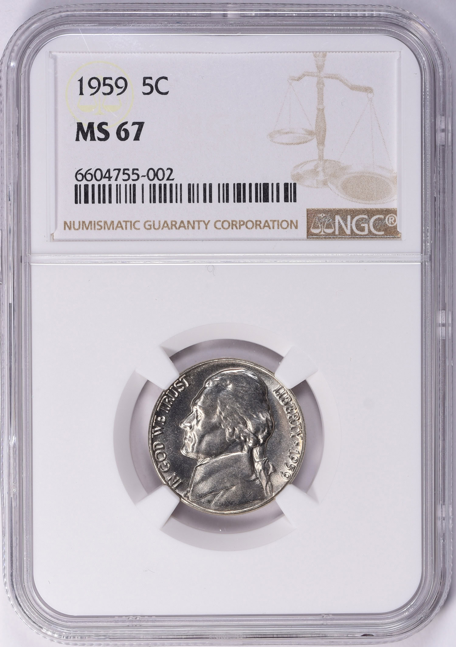 1959 Jefferson Nickel NGC MS-67 (Item 1723664) | GreatCollections Coin ...