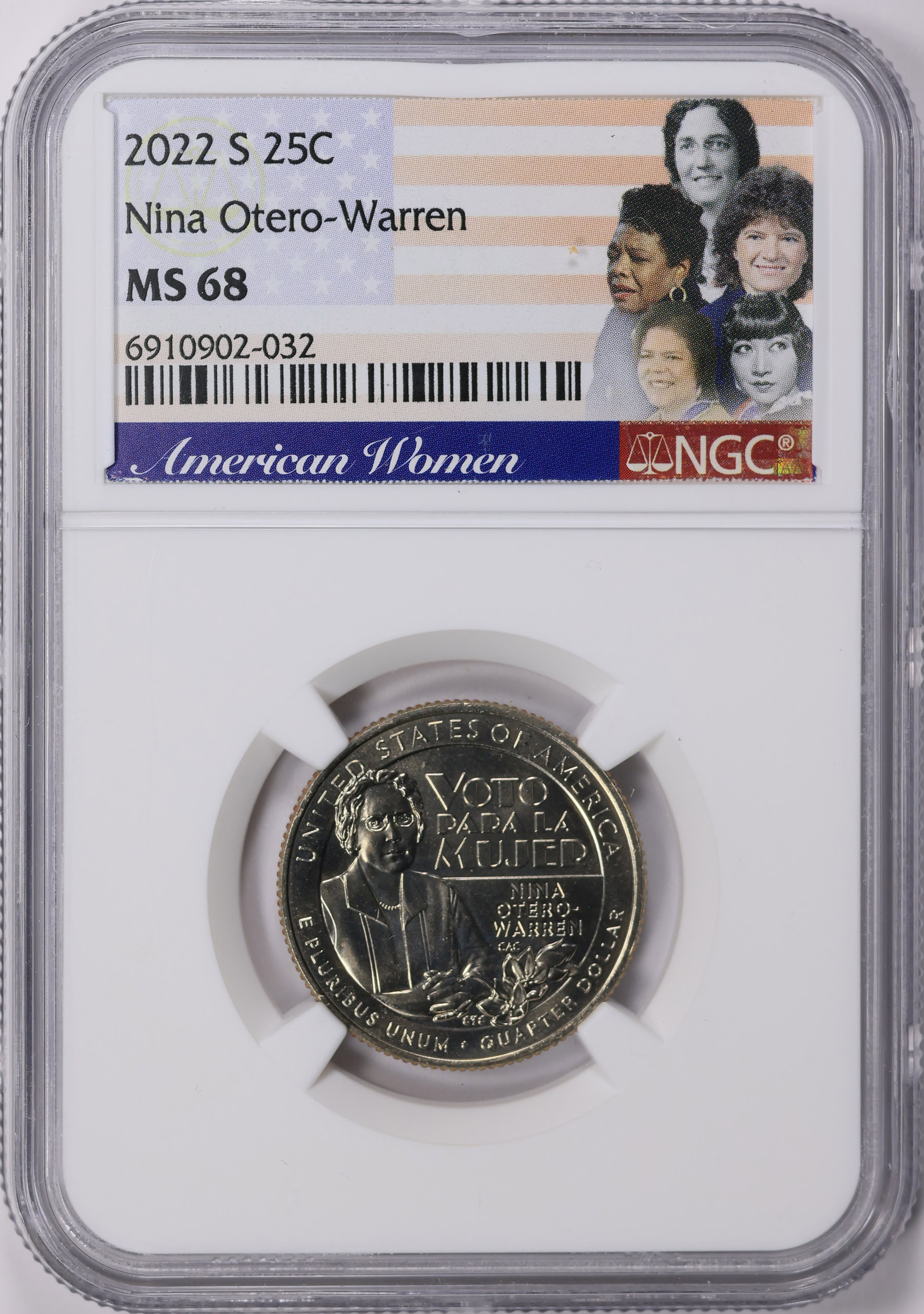 2022-S American Women Quarter Nina Otero-Warren NGC MS-68 (Item 1723697 ...