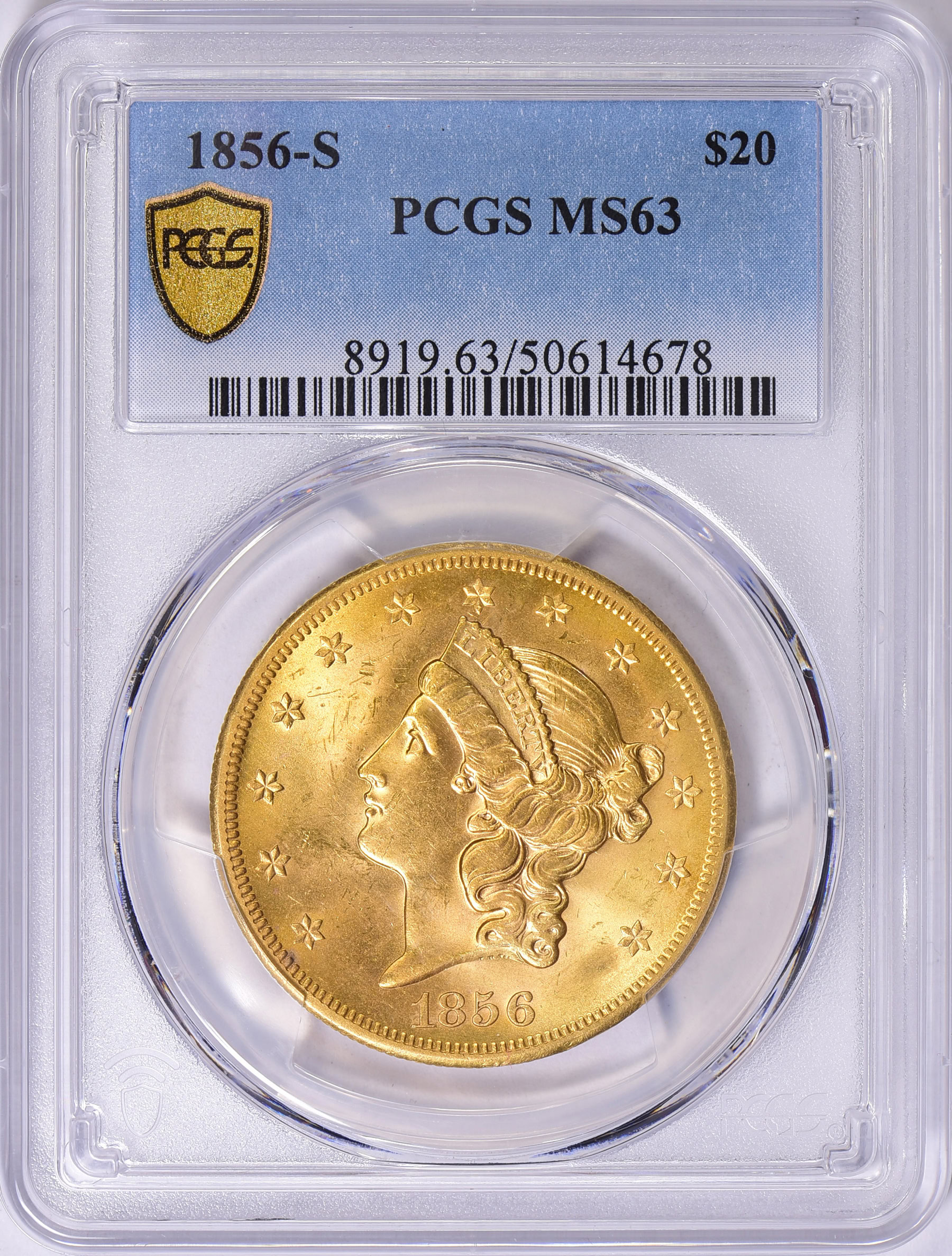 1856-S Liberty Gold Double Eagle PCGS MS-63 (Item 1723780) | GreatCollections Coin Auctions