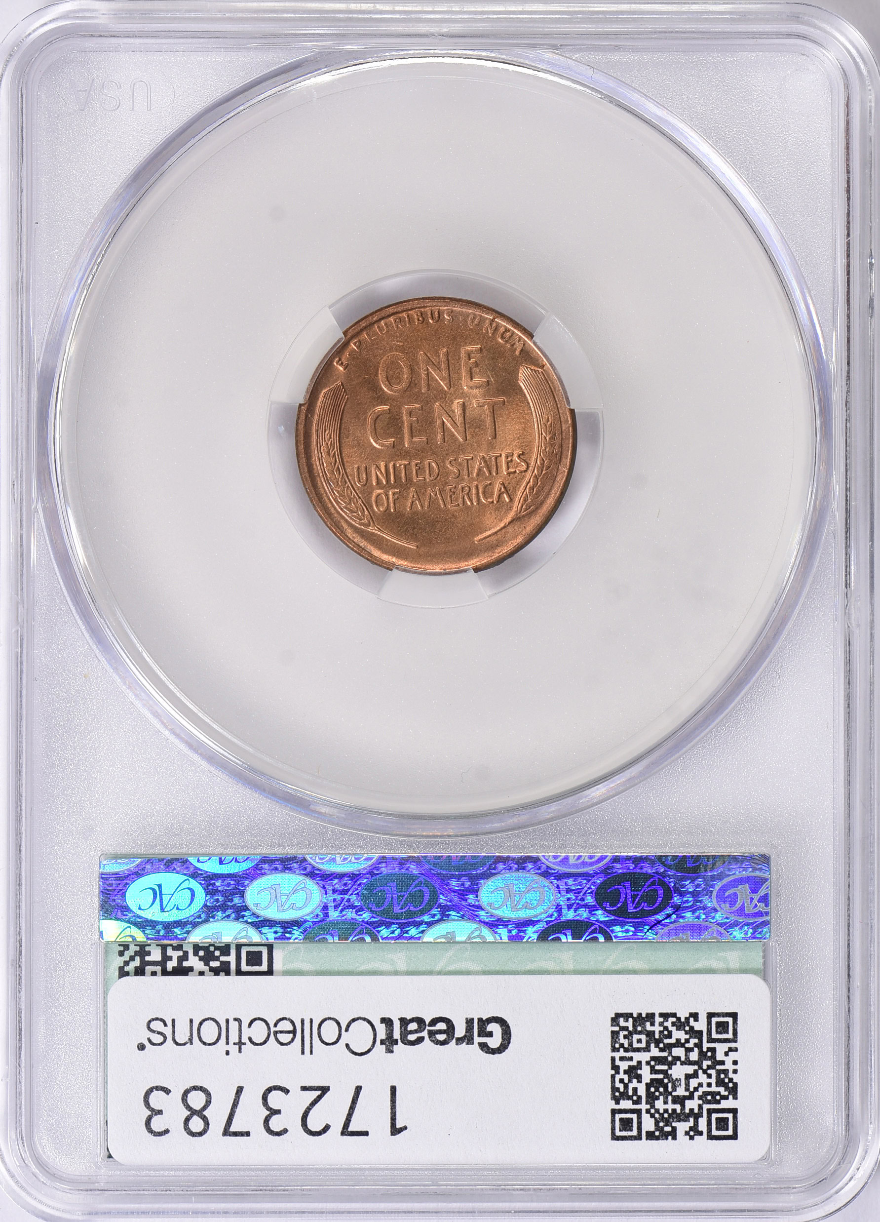 1913-S Lincoln Cent CACG Unc Details (Item 1723783) | GreatCollections ...