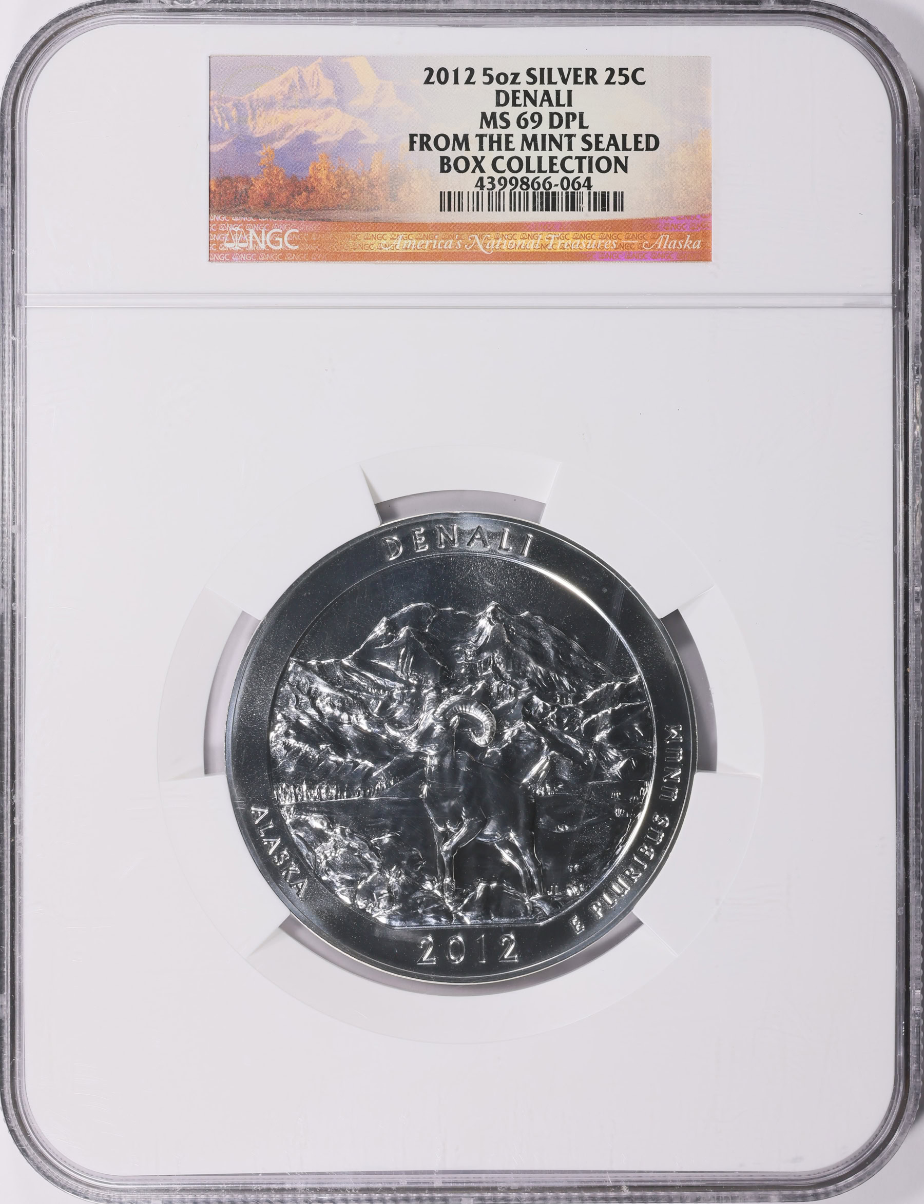 2012 America the Beautiful 5 oz. Silver Quarter Denali NP NGC MS-69 ...