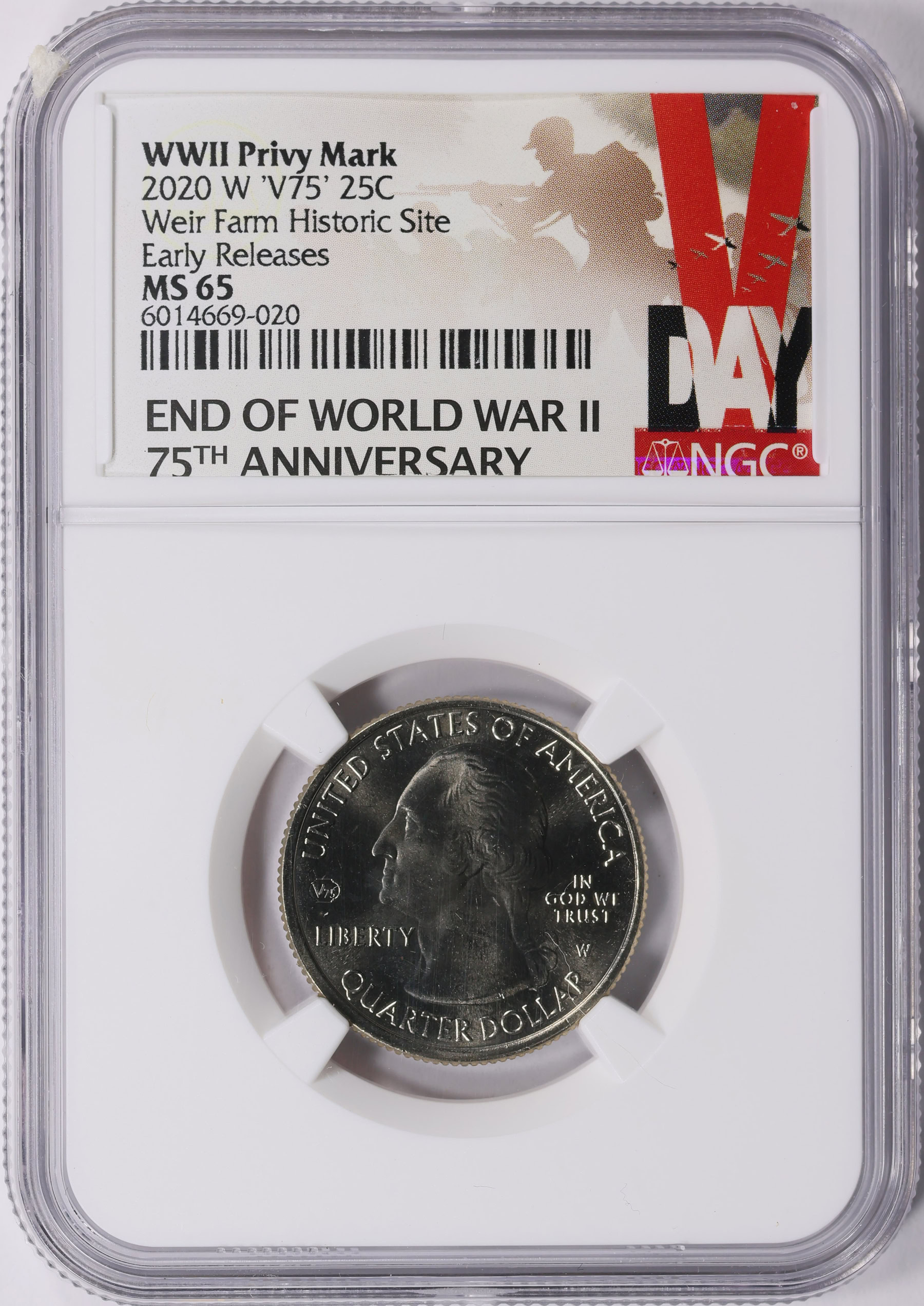 2020-W America the Beautiful Quarter Weir Farm Historic Site V75 Privy ...