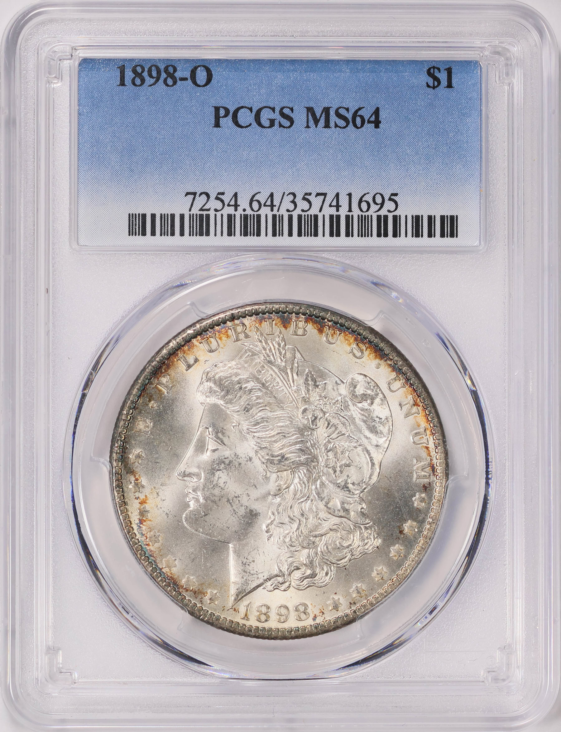 1898-O Morgan Silver Dollar PCGS MS-64 (Toned) (Item 1723985) | GreatCollections Coin Auctions