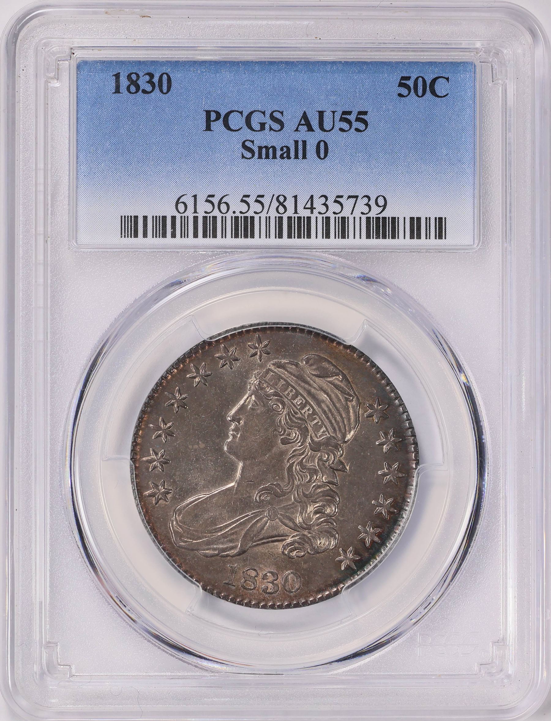 1830 Capped Bust Half Dollar Small 0 PCGS AU-55 (Toned) (Item 1724011) | GreatCollections Coin ...