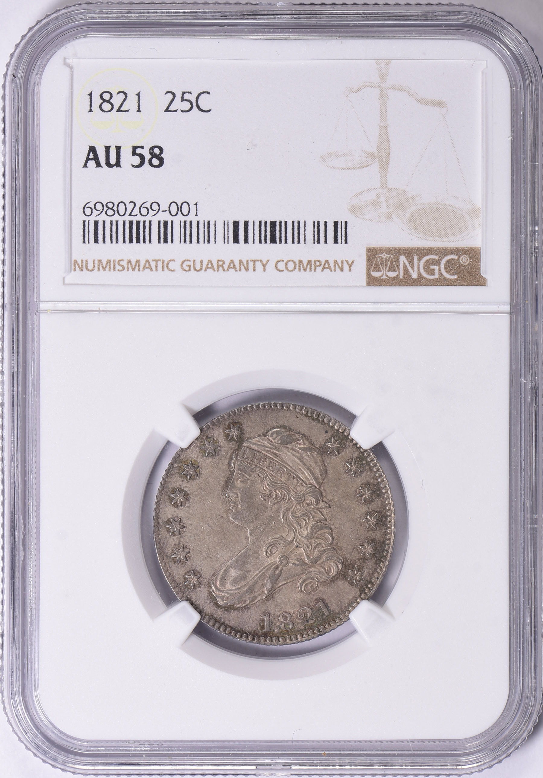 1821 Capped Bust Quarter NGC AU-58 (Item 1724064) | GreatCollections ...