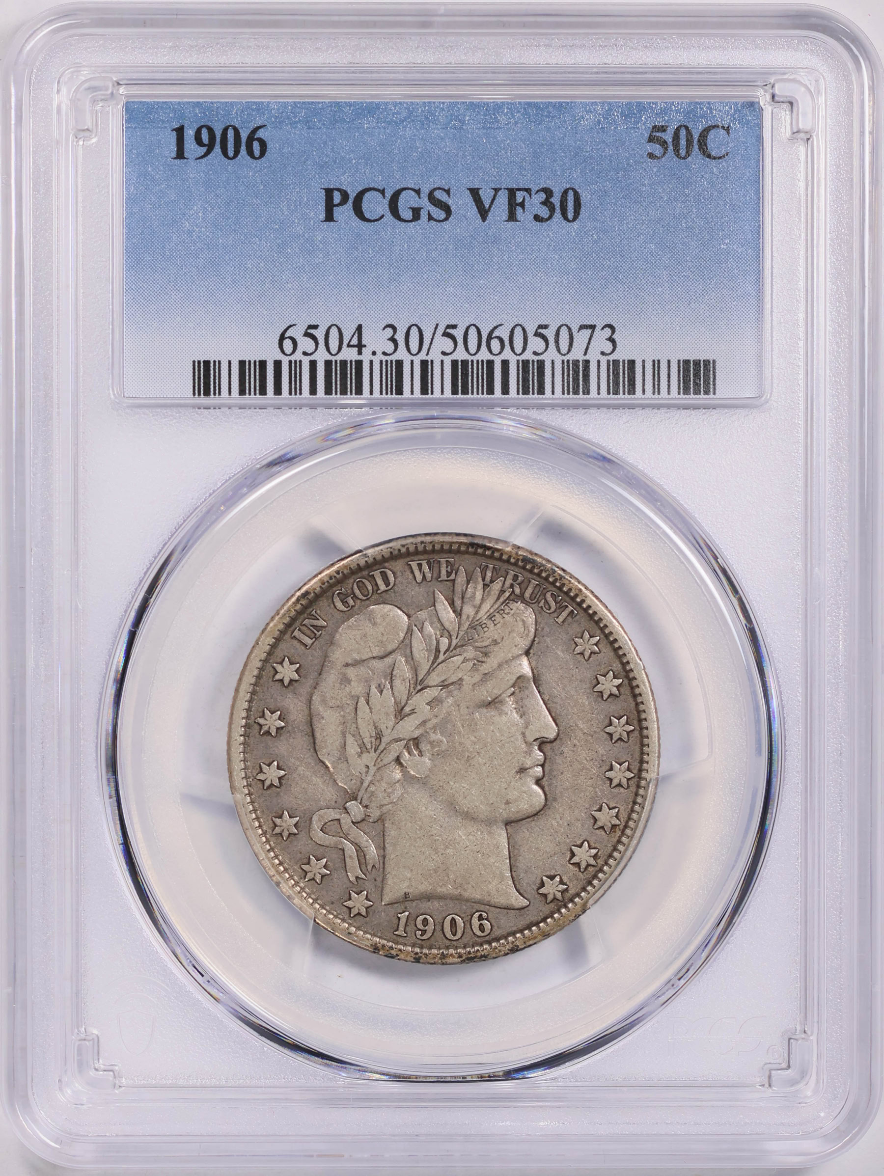 1906 Barber Half Dollar PCGS VF-30 (Item 1724084) | GreatCollections Coin Auctions