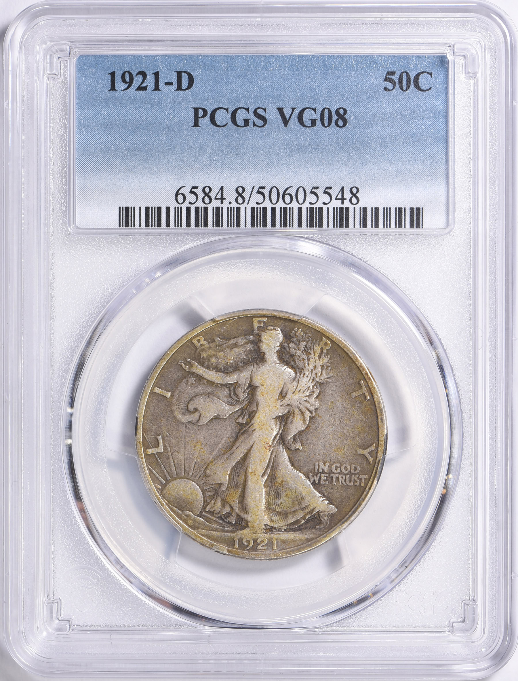 1921-D Walking Liberty Half Dollar PCGS VG-08 (Item 1724095 ...