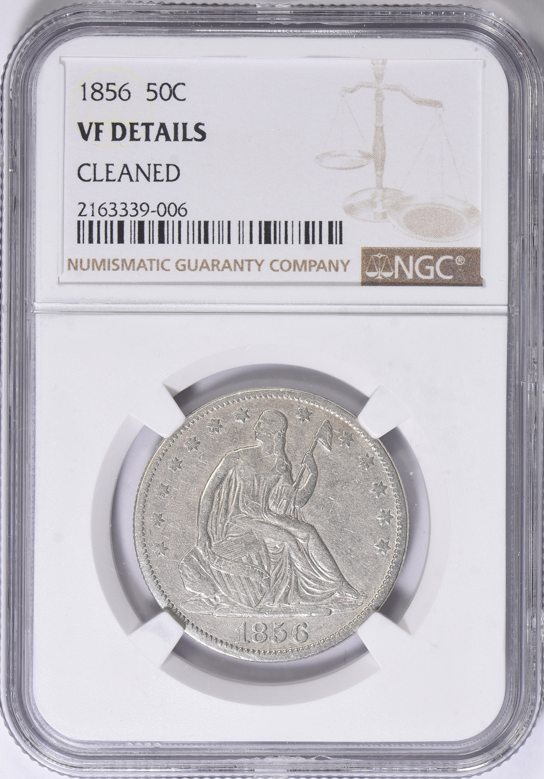 1856 Seated Liberty Half Dollar NGC VF Details (Item 1724148 ...