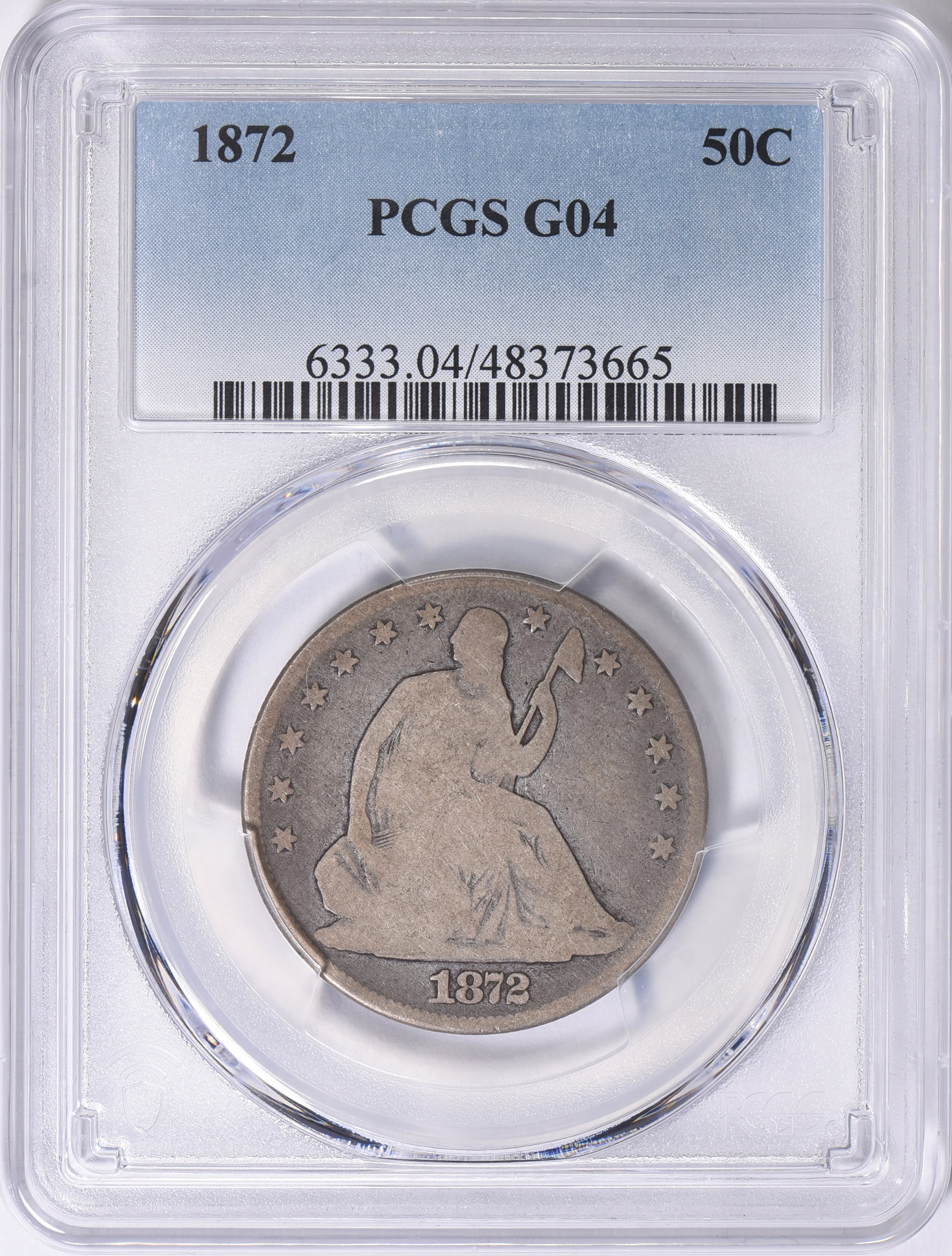 1872 Seated Liberty Half Dollar PCGS G-04 (Item 1724178) | GreatCollections Coin Auctions