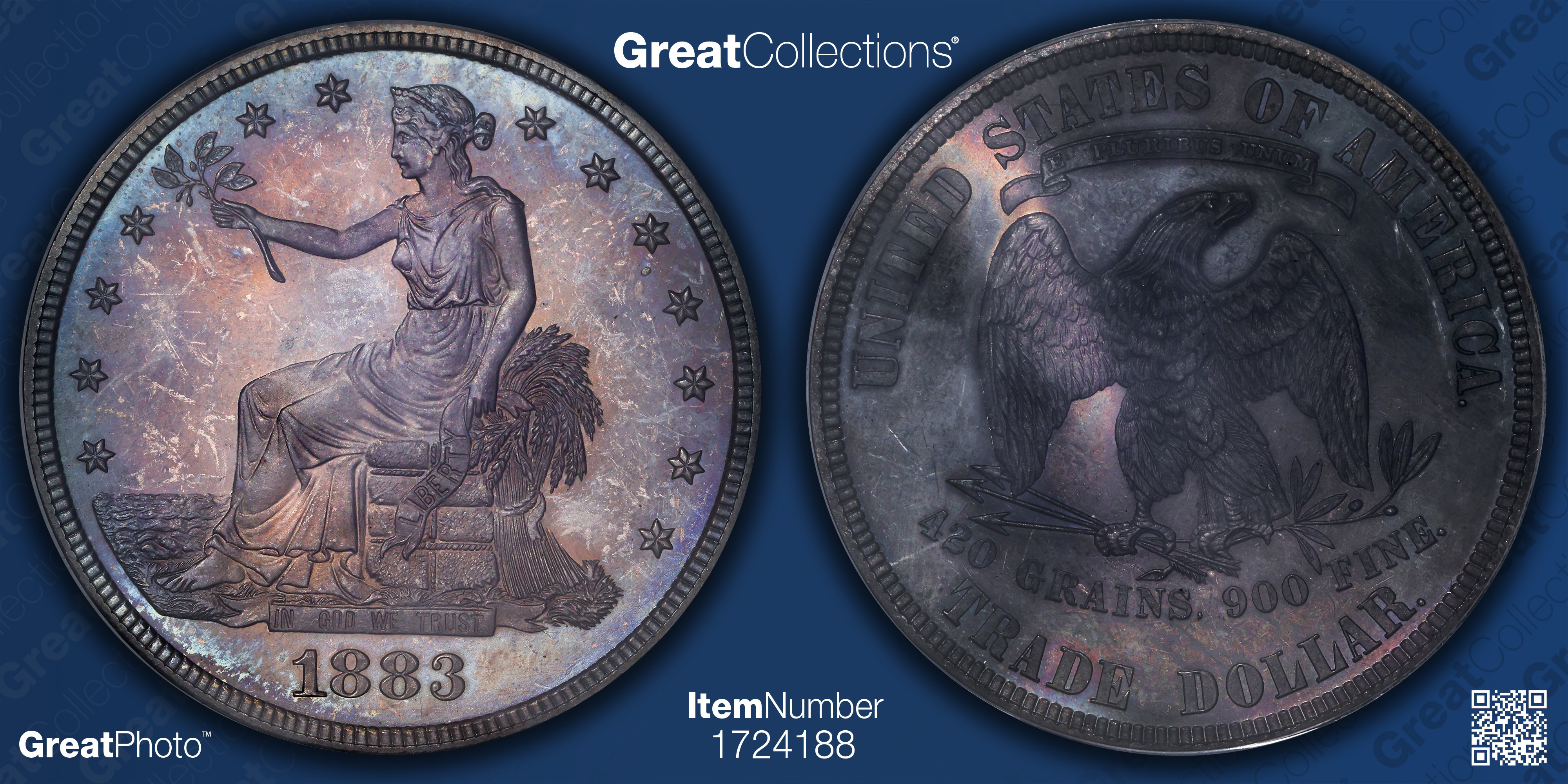1883 Trade Silver Dollar PCGS Proof-65 (Toned) OGH (2nd Gen) (Item ...