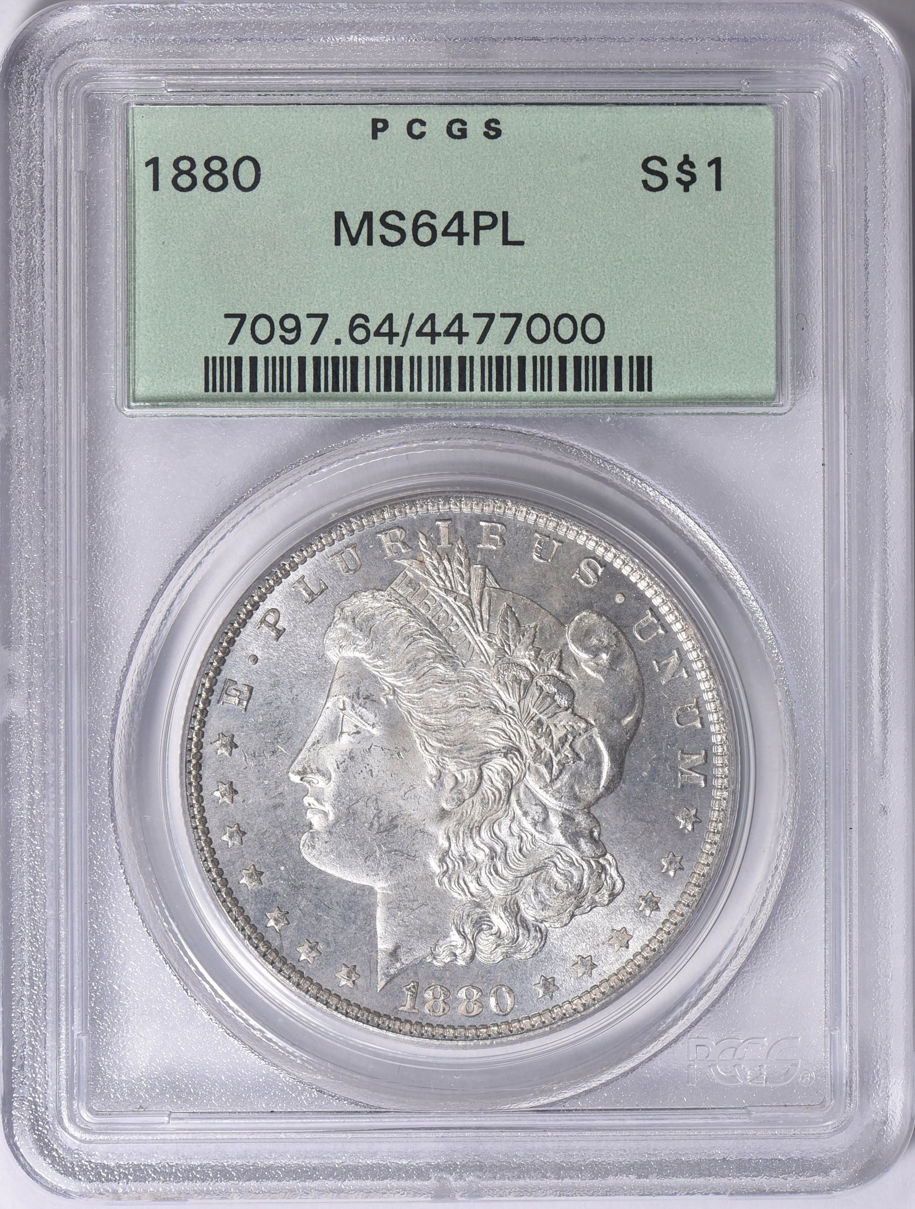 1880 Morgan Silver Dollar PCGS MS-64 PL OGH (Item 1724208) | GreatCollections Coin Auctions