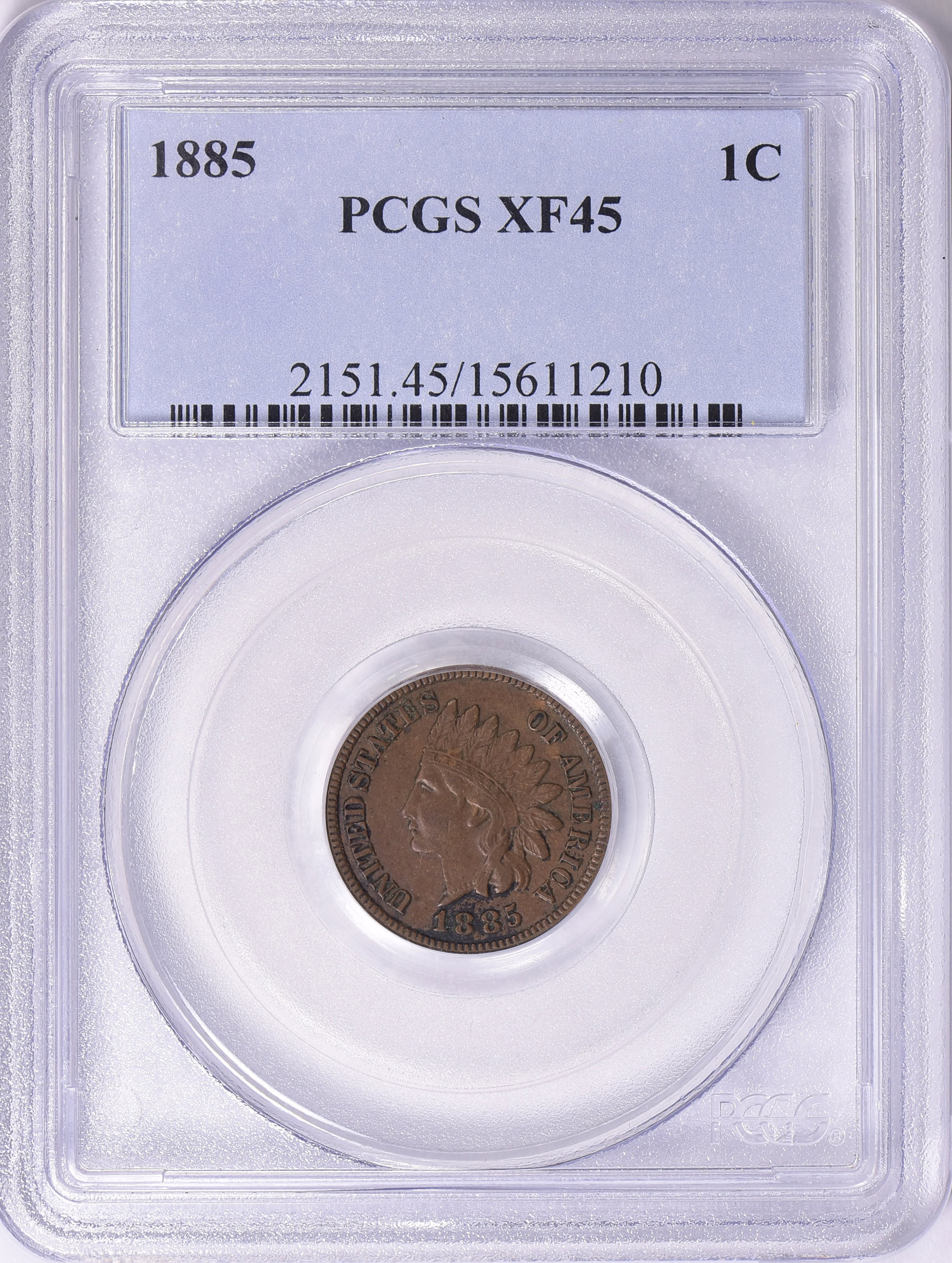 1885 Indian Cent PCGS XF-45 BN (Item 1724243) | GreatCollections Coin Auctions