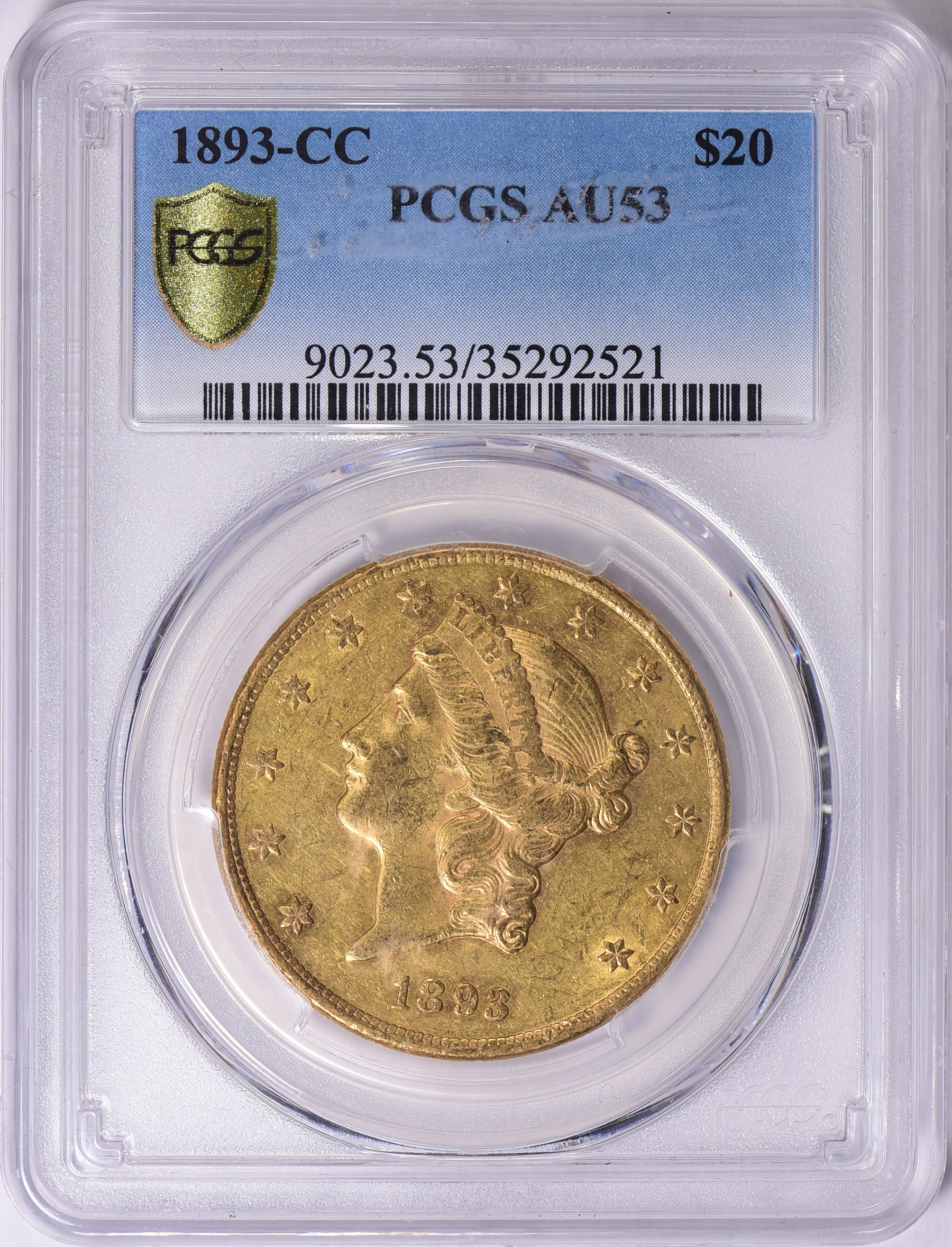 1893-CC Liberty Gold Double Eagle PCGS AU-53 (Item 1724337) | GreatCollections Coin Auctions