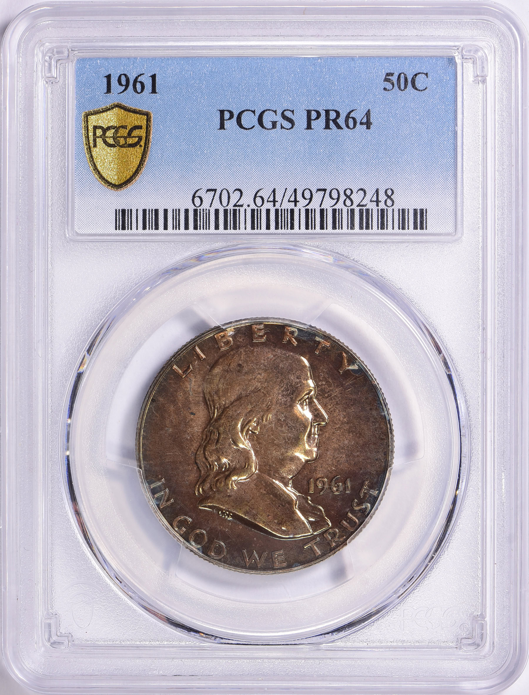 1961 Franklin Half Dollar PCGS Proof-64 (Toned) (Item 1724346 ...