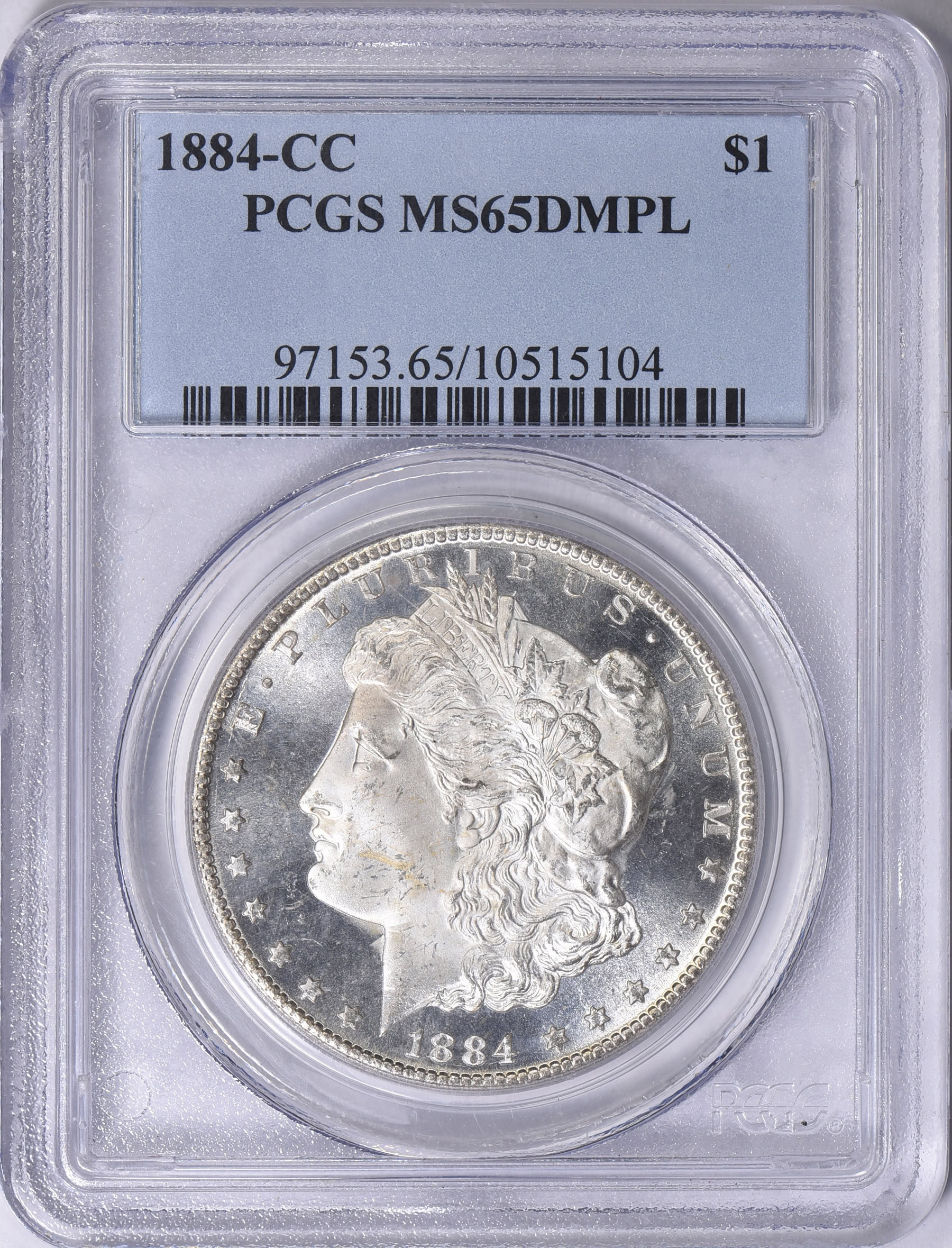 1884-CC Morgan Silver Dollar PCGS MS-65 DMPL (Item 1724360) | GreatCollections Coin Auctions