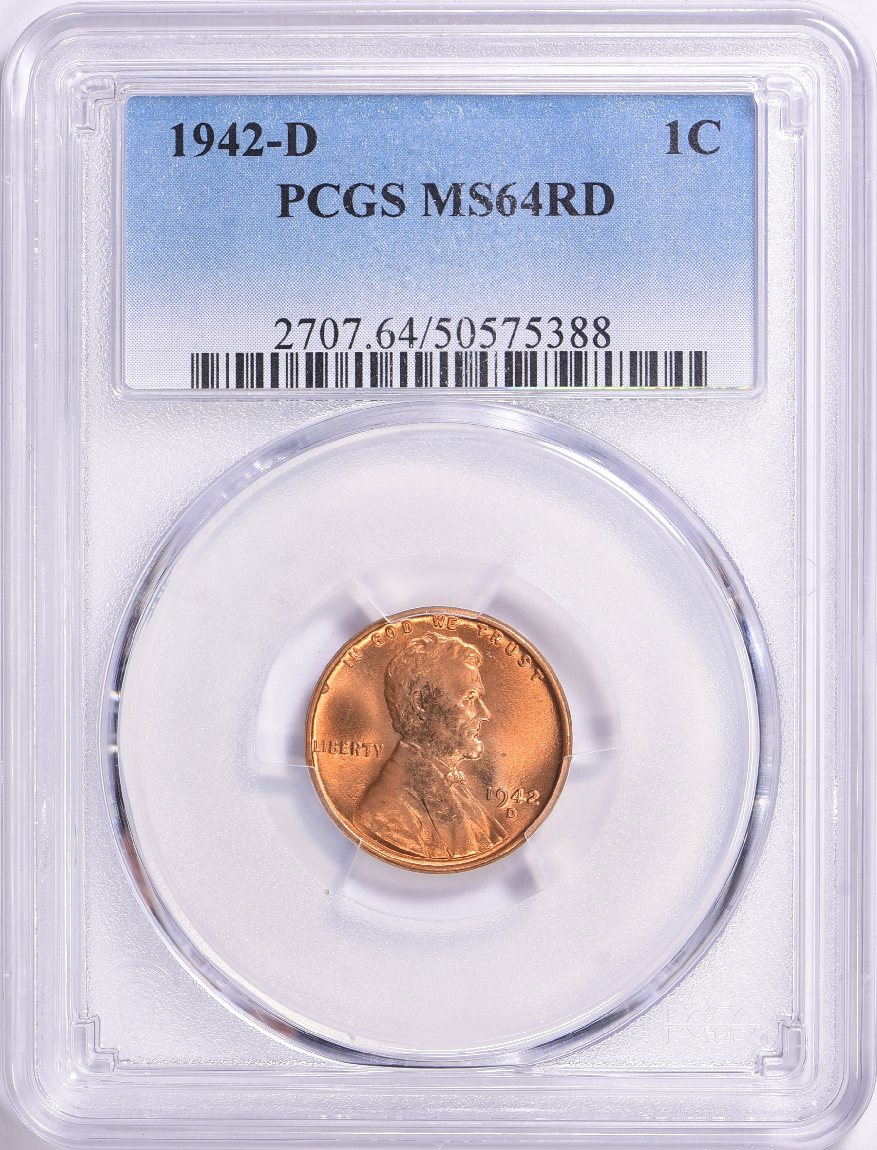 1942-D Lincoln Cent PCGS MS-64 RD (Item 1724369) | GreatCollections Coin Auctions