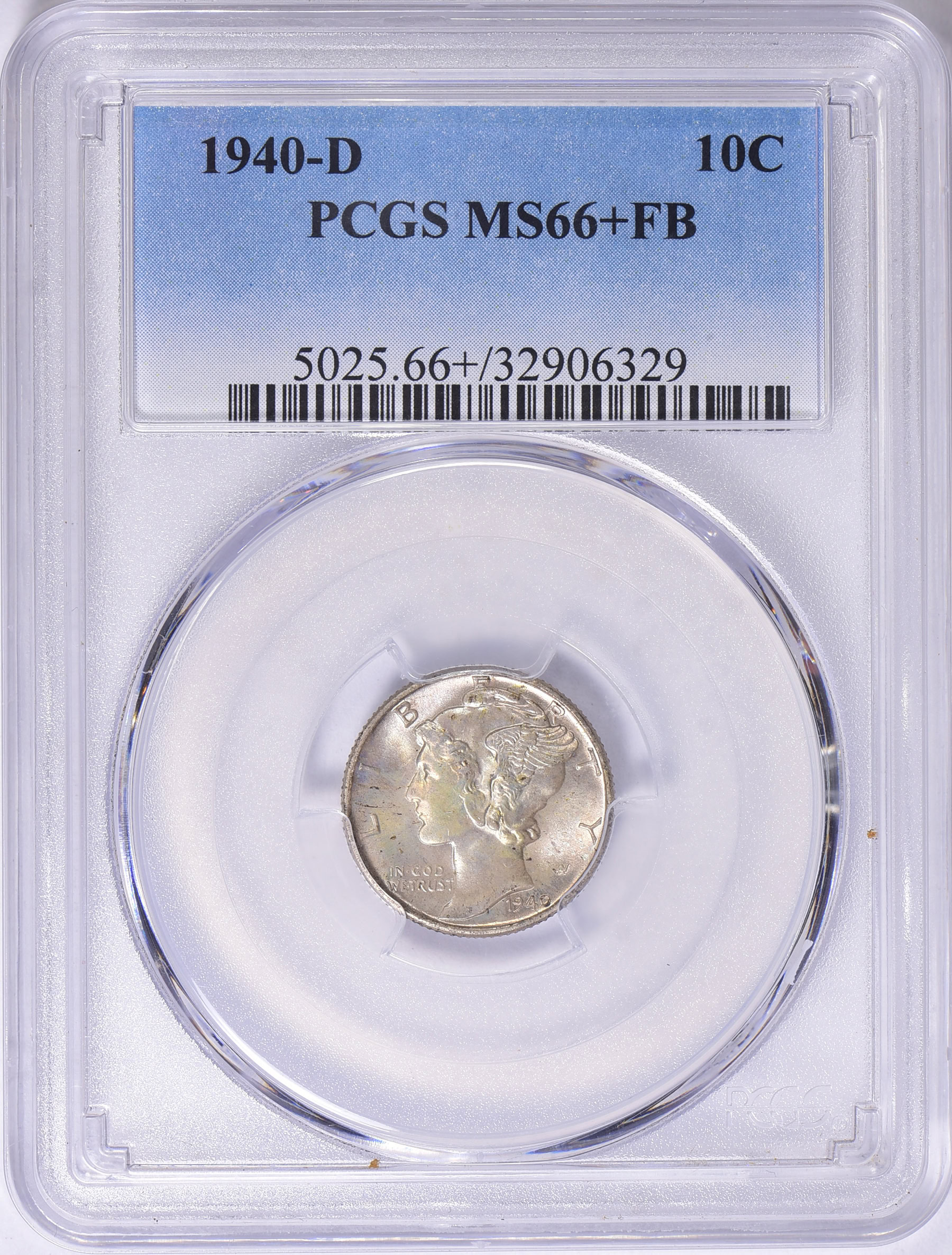 1940-D Mercury Dime PCGS MS-66+ FB (Item 1724442) | GreatCollections Coin Auctions
