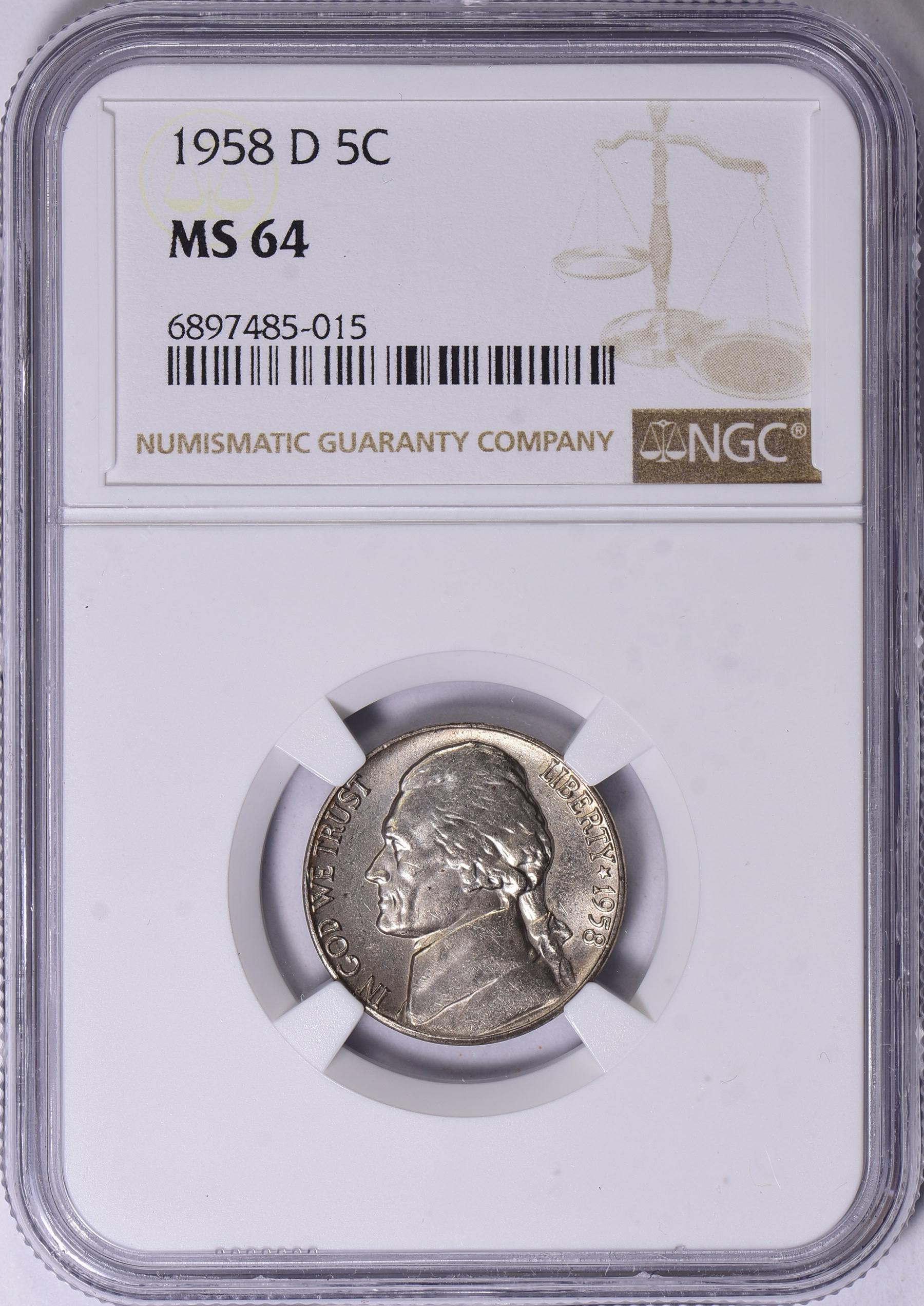 1958-D Jefferson Nickel NGC MS-64 (Toned) (Item 1724719 ...
