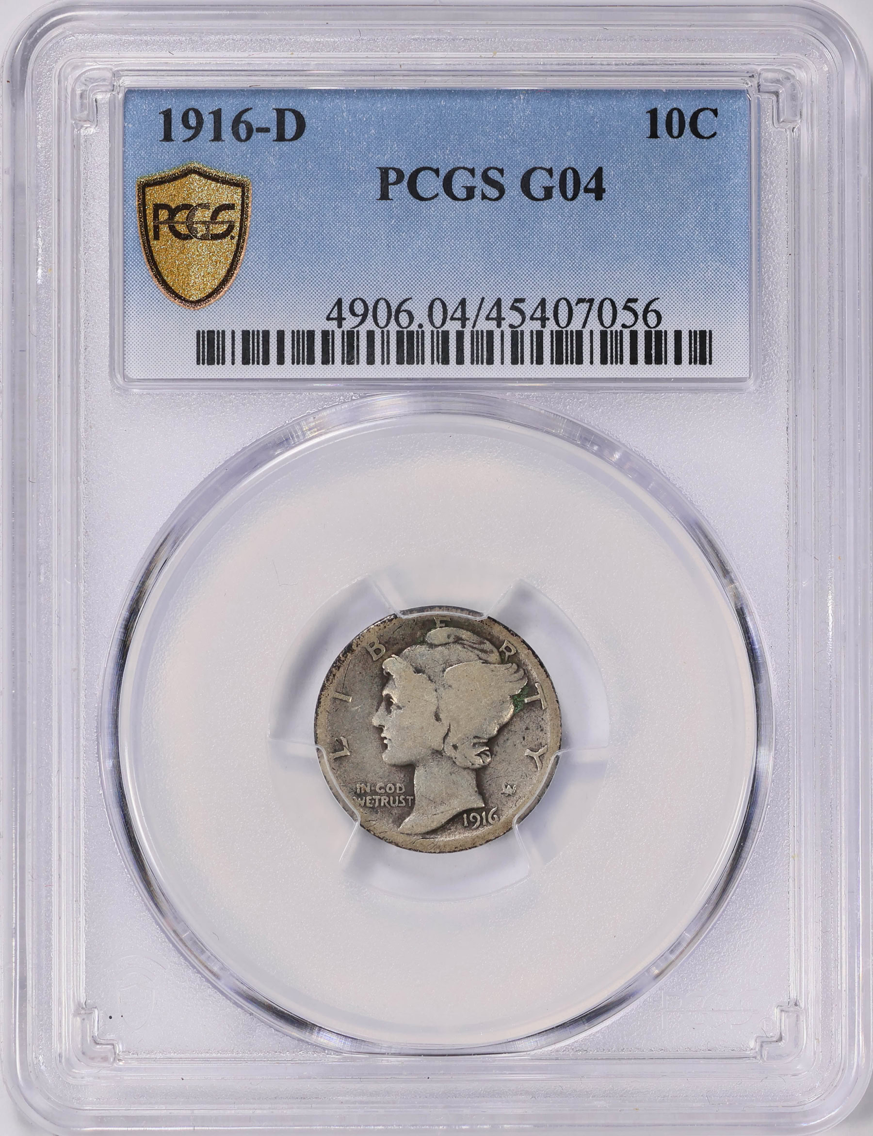 1916-D Mercury Dime PCGS G-04 (Item 1724857) | GreatCollections Coin Auctions