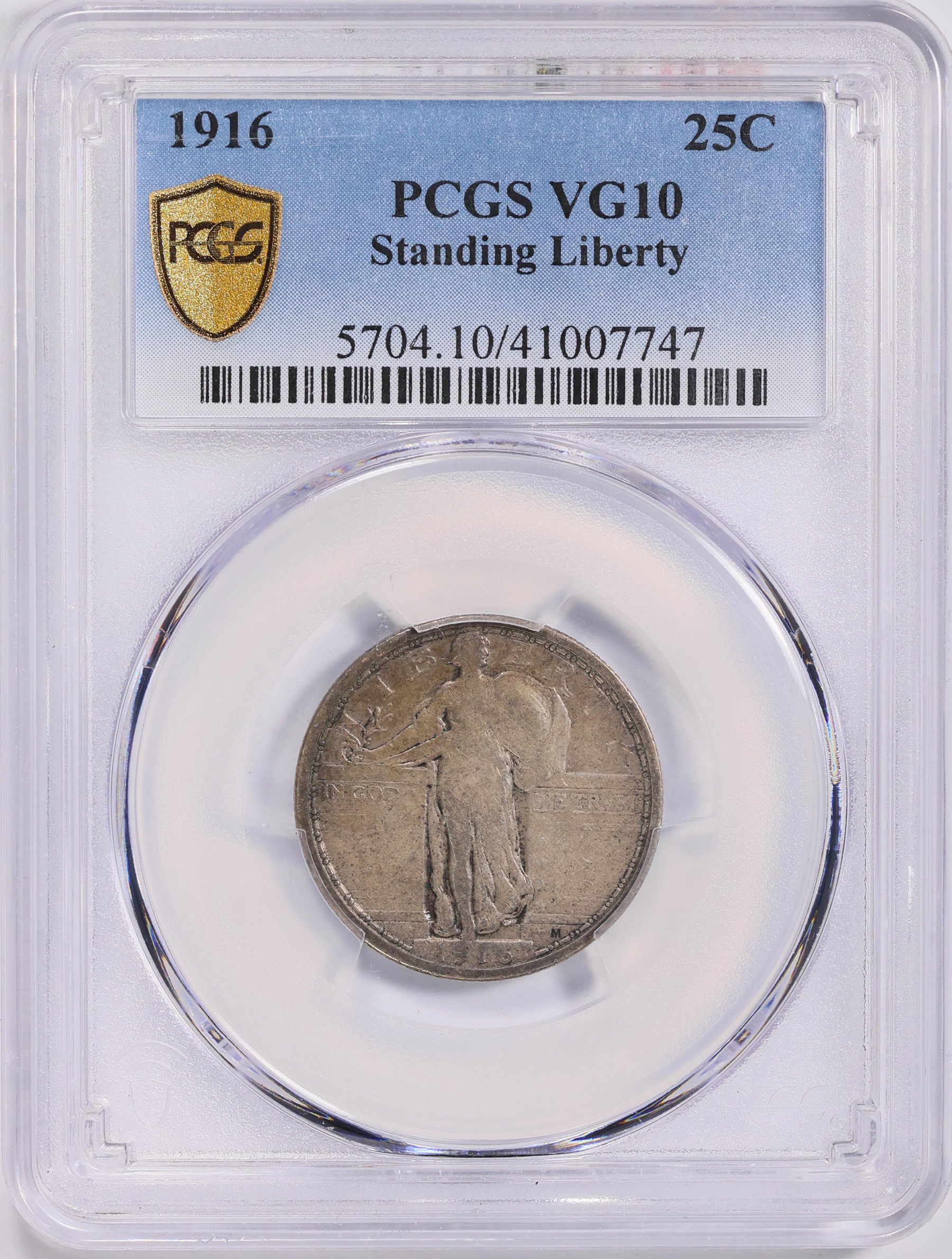1916 Standing Liberty Quarter PCGS VG-10 (Item 1724865) | GreatCollections Coin Auctions