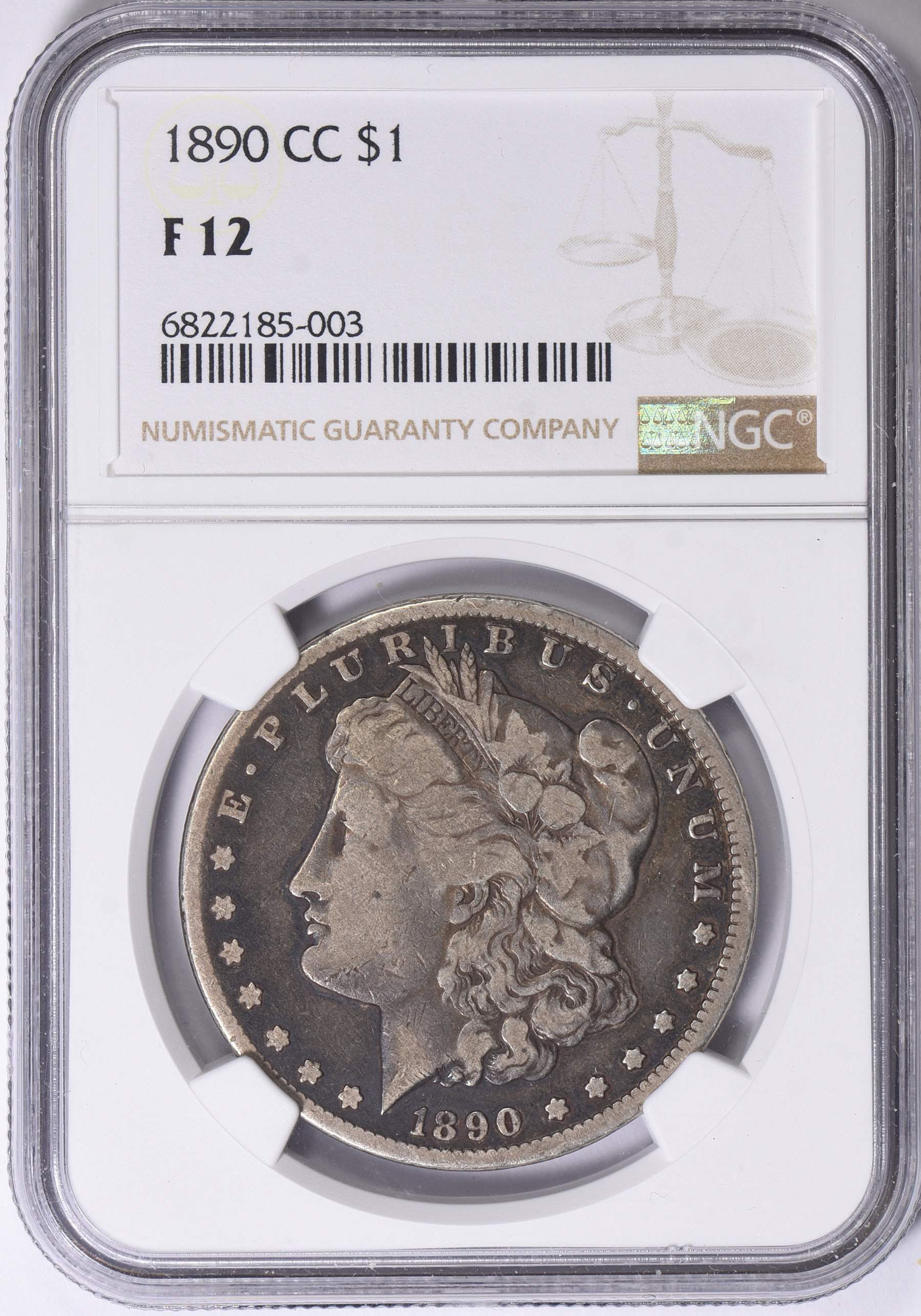 1890-CC Morgan Silver Dollar NGC F-12 (Item 1724917) | GreatCollections Coin Auctions
