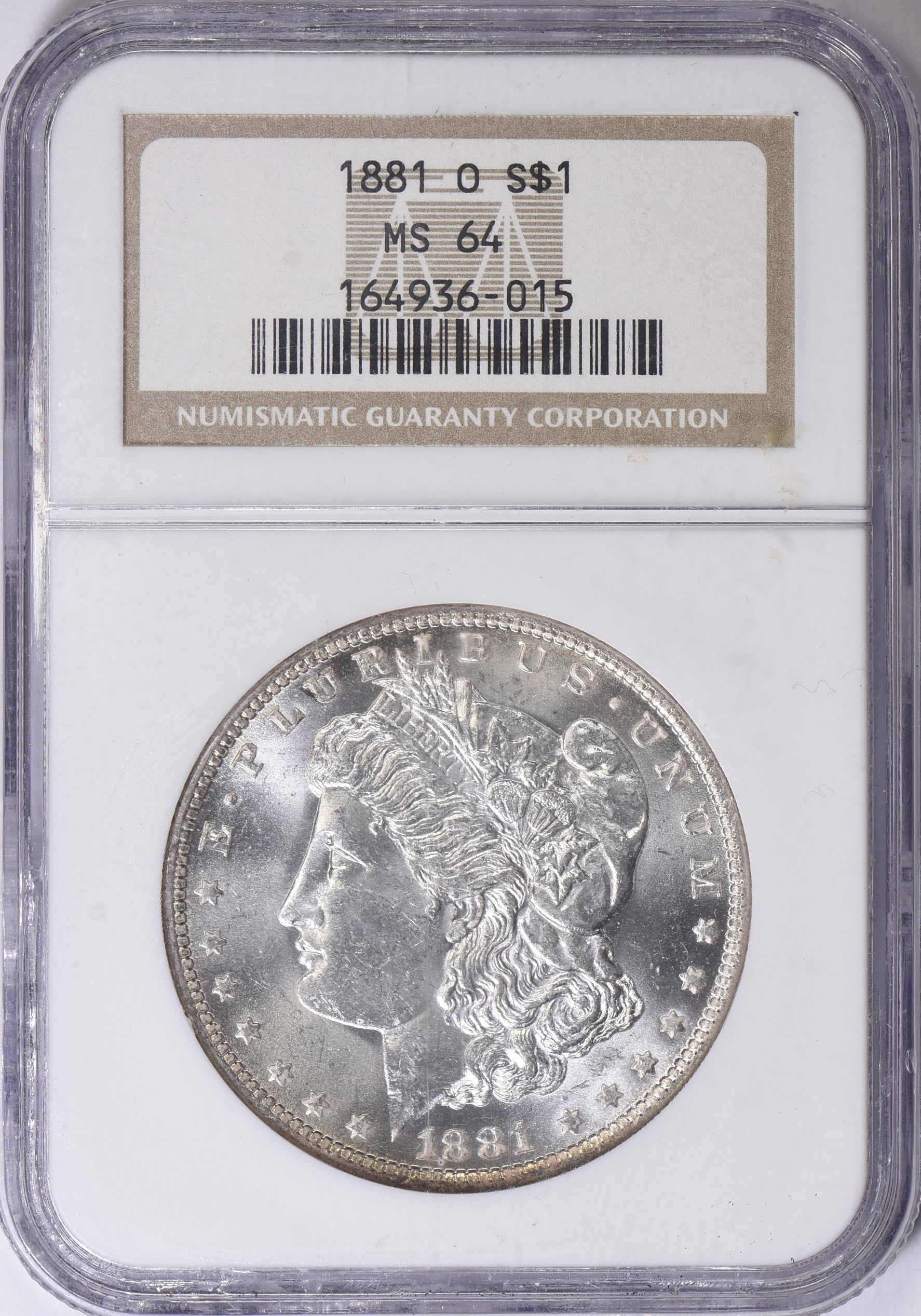 1881-O Morgan Silver Dollar NGC MS-64 (Item 1724921) | GreatCollections Coin Auctions