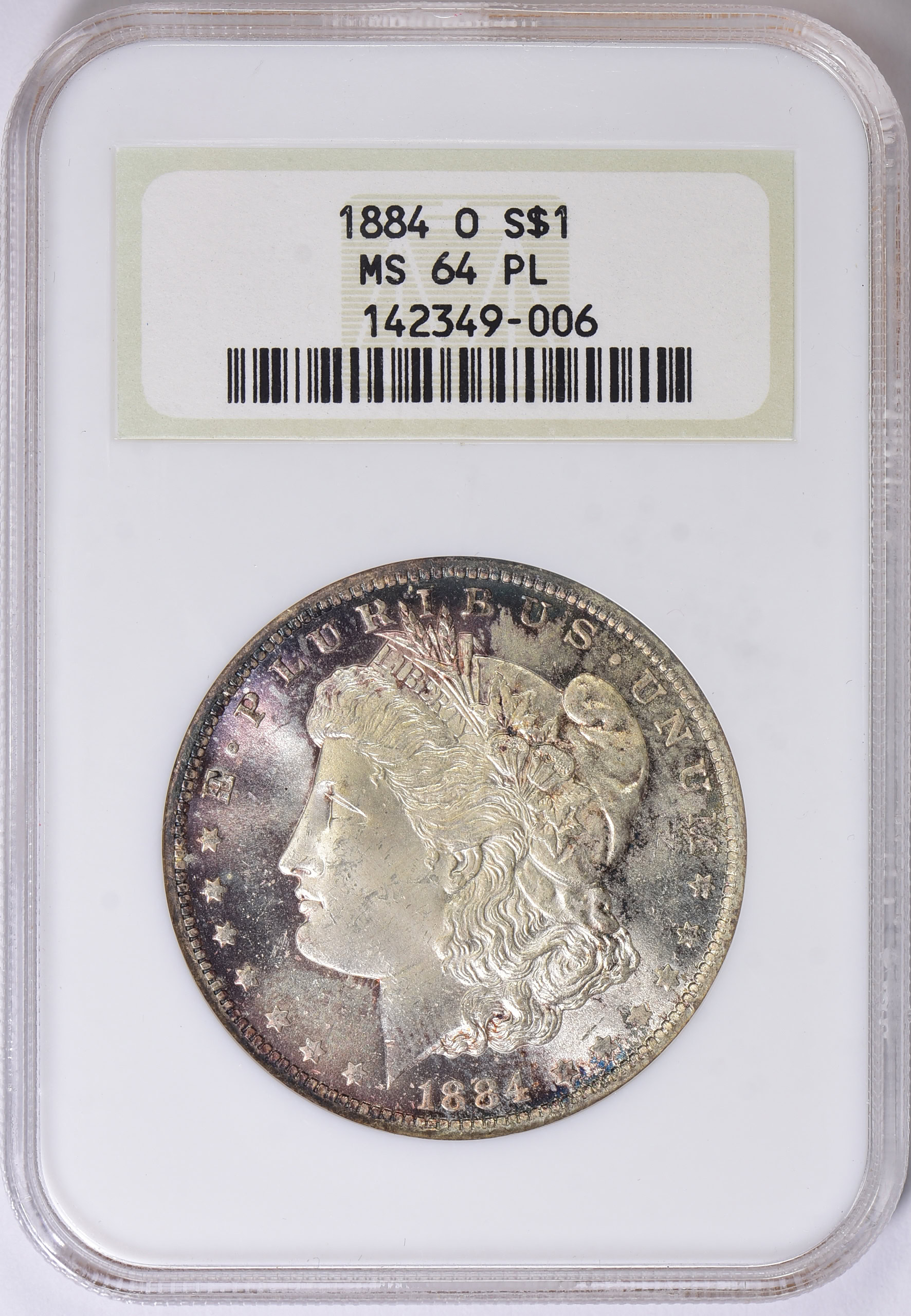 1884-O Morgan Silver Dollar NGC MS-64 PL OH (Toned) (Item 1724934) | GreatCollections Coin Auctions