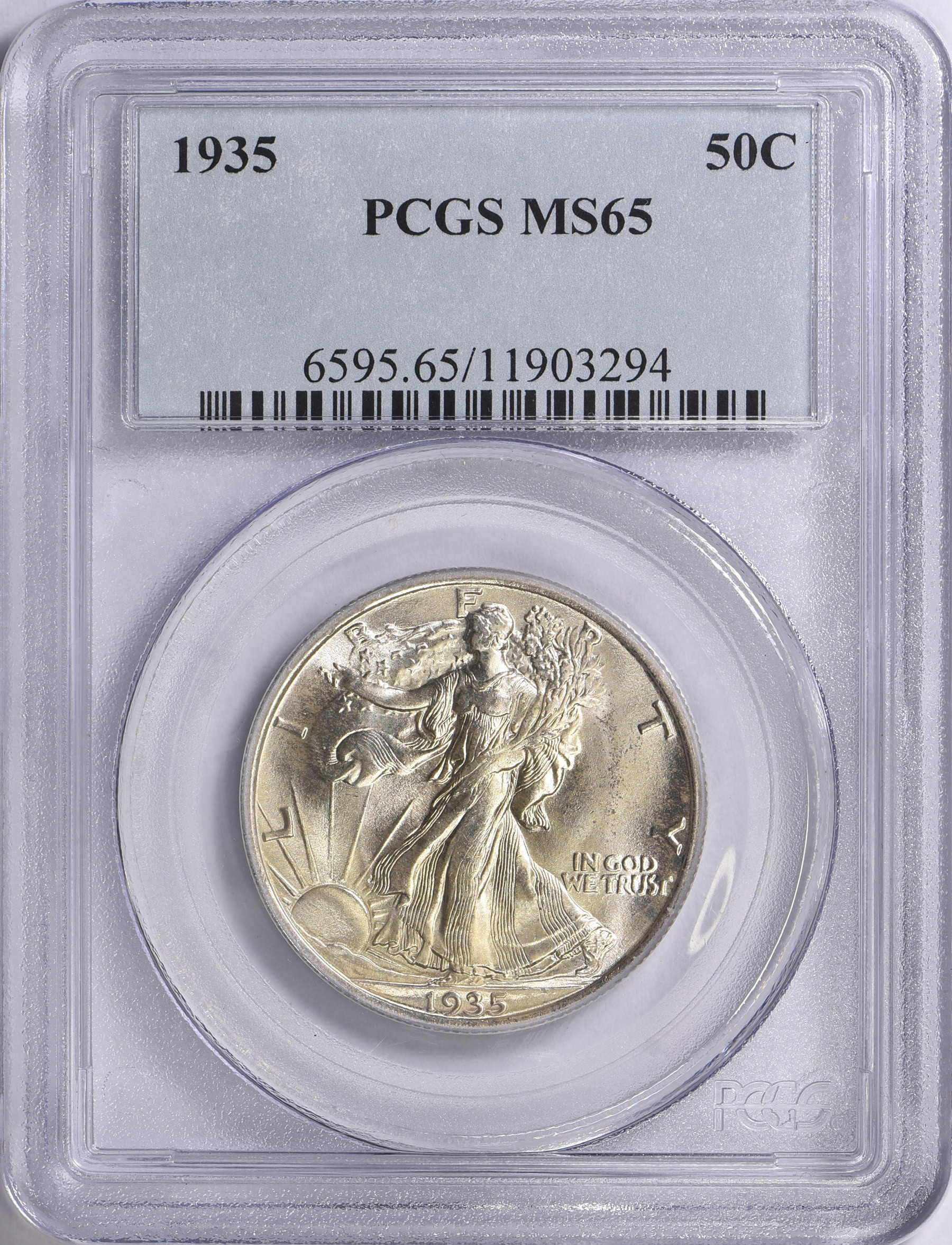 1935 Walking Liberty Half Dollar PCGS MS-65 (Item 1724950) | GreatCollections Coin Auctions