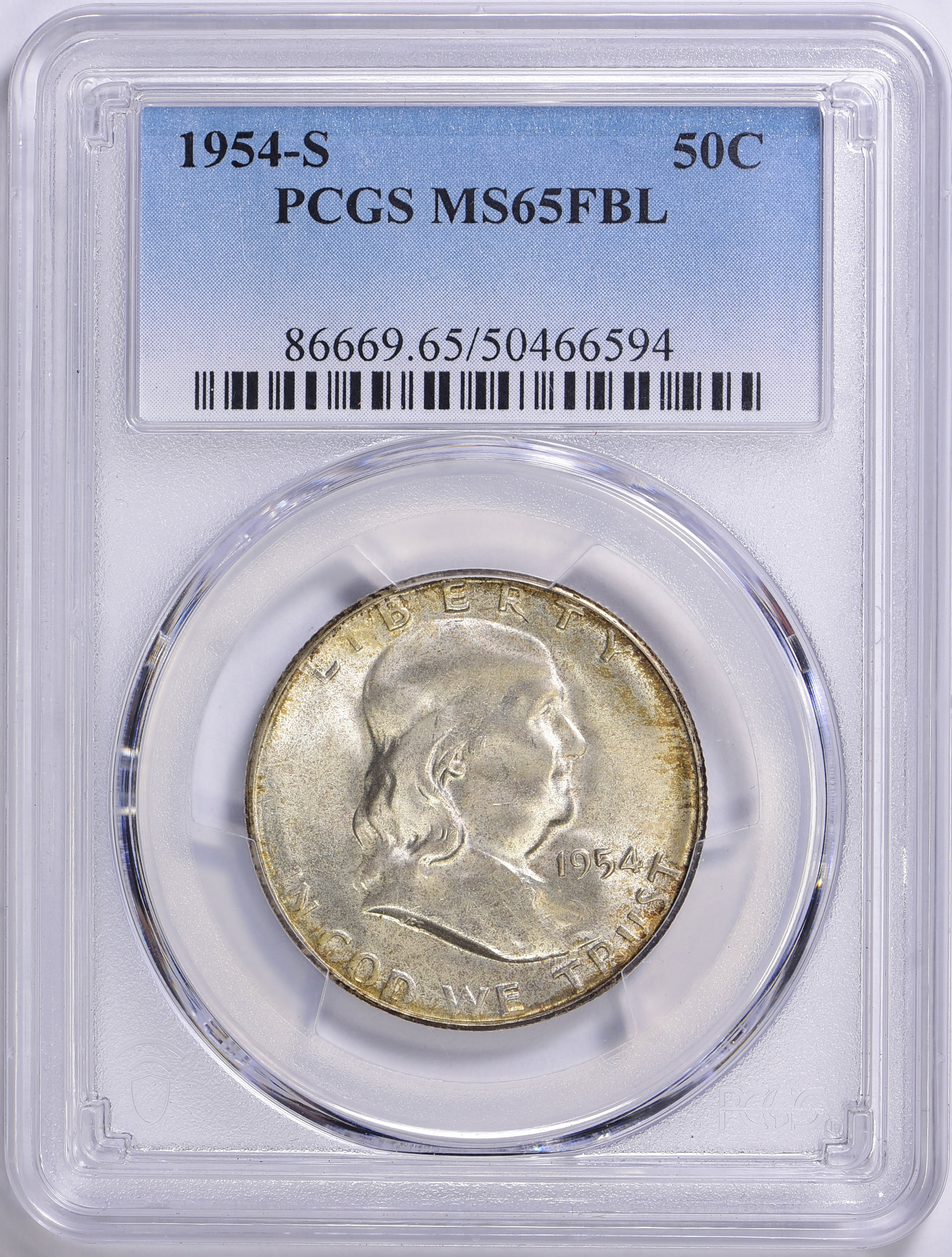 1954-S Franklin Half Dollar PCGS MS-65 FBL (Item 1725033 ...