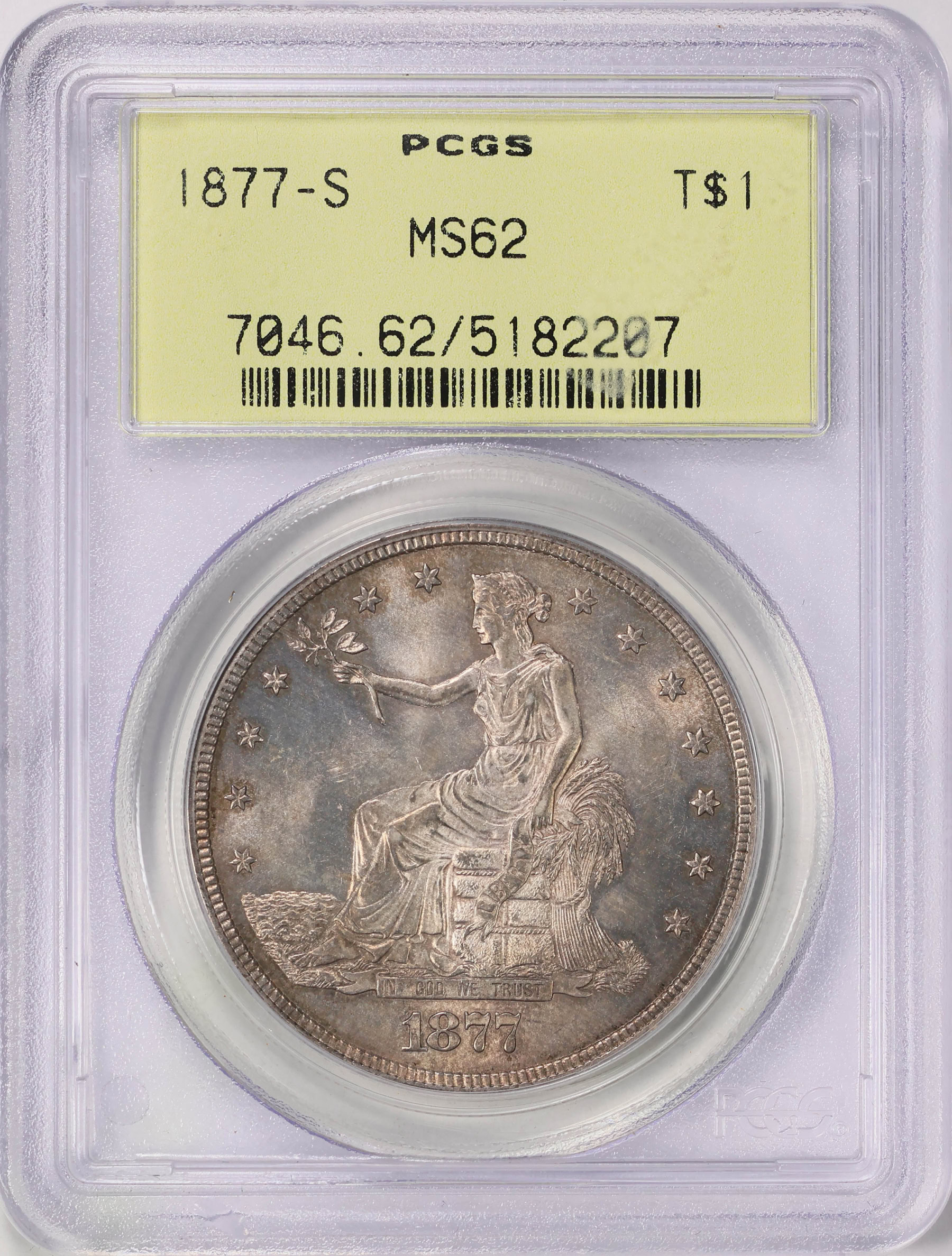 1877-S Trade Silver Dollar PCGS MS-62 OGH (Item 1725093) | GreatCollections Coin Auctions