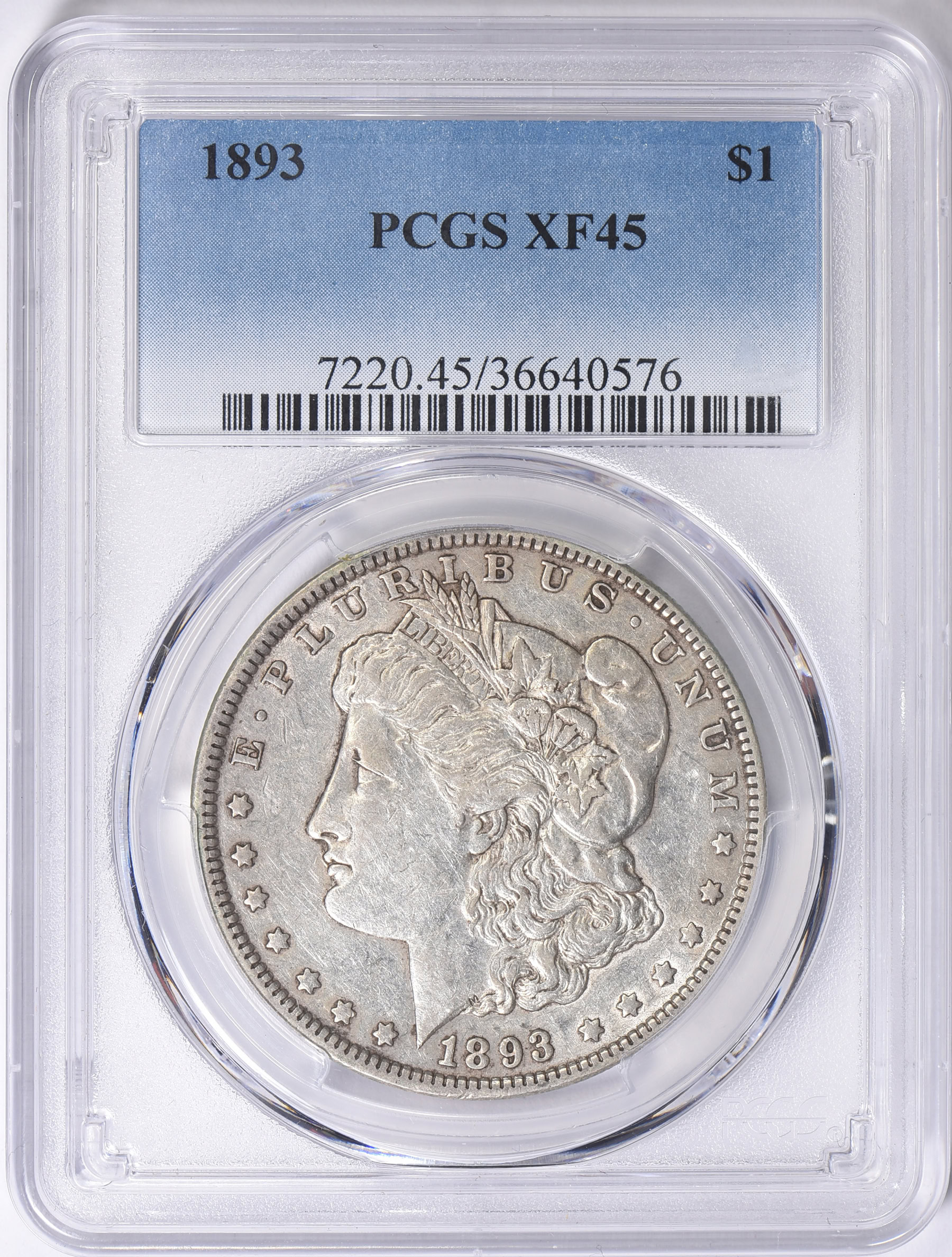 1893 Morgan Silver Dollar PCGS XF-45 (Item 1725102) | GreatCollections Coin Auctions