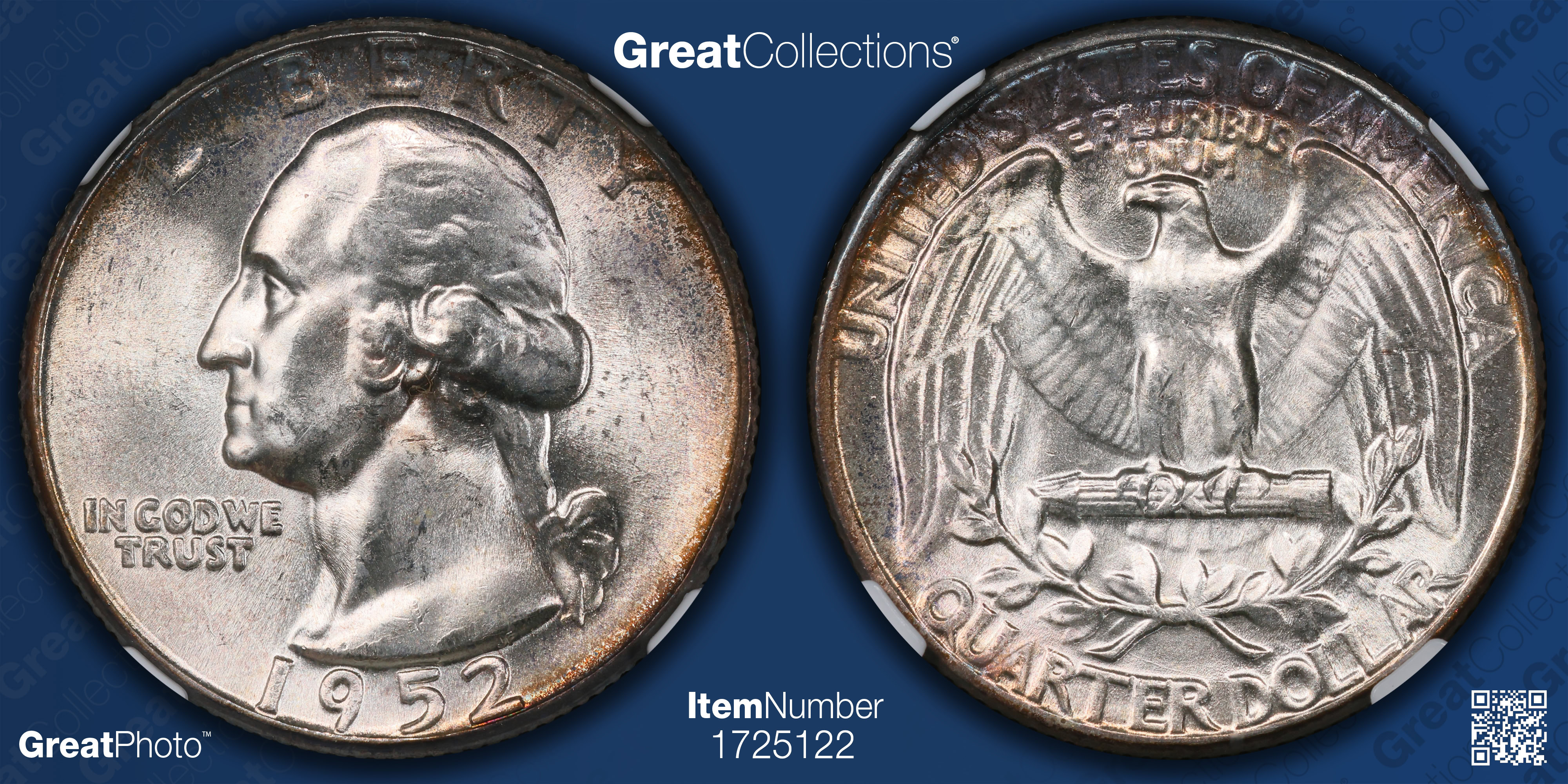 1952 Washington Quarter NGC MS-65 (Toned) (Item 1725122 ...