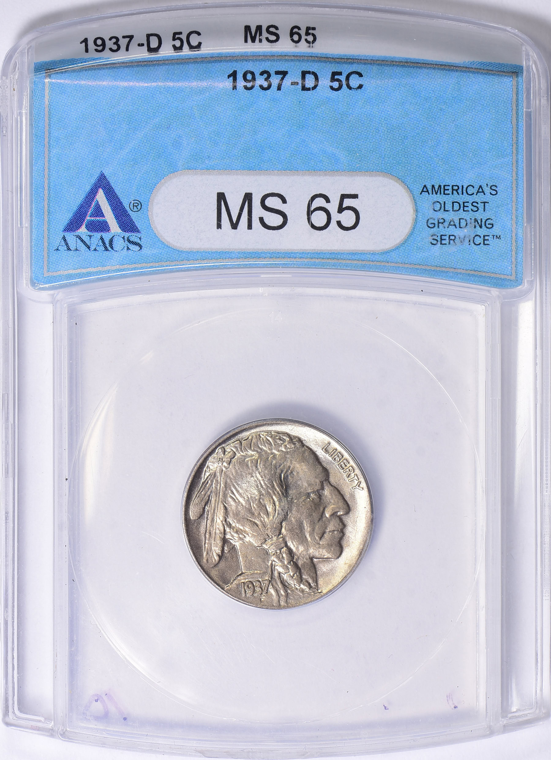 1937-D Buffalo Nickel ANACS MS-65 (Item 1725145) | GreatCollections Coin Auctions