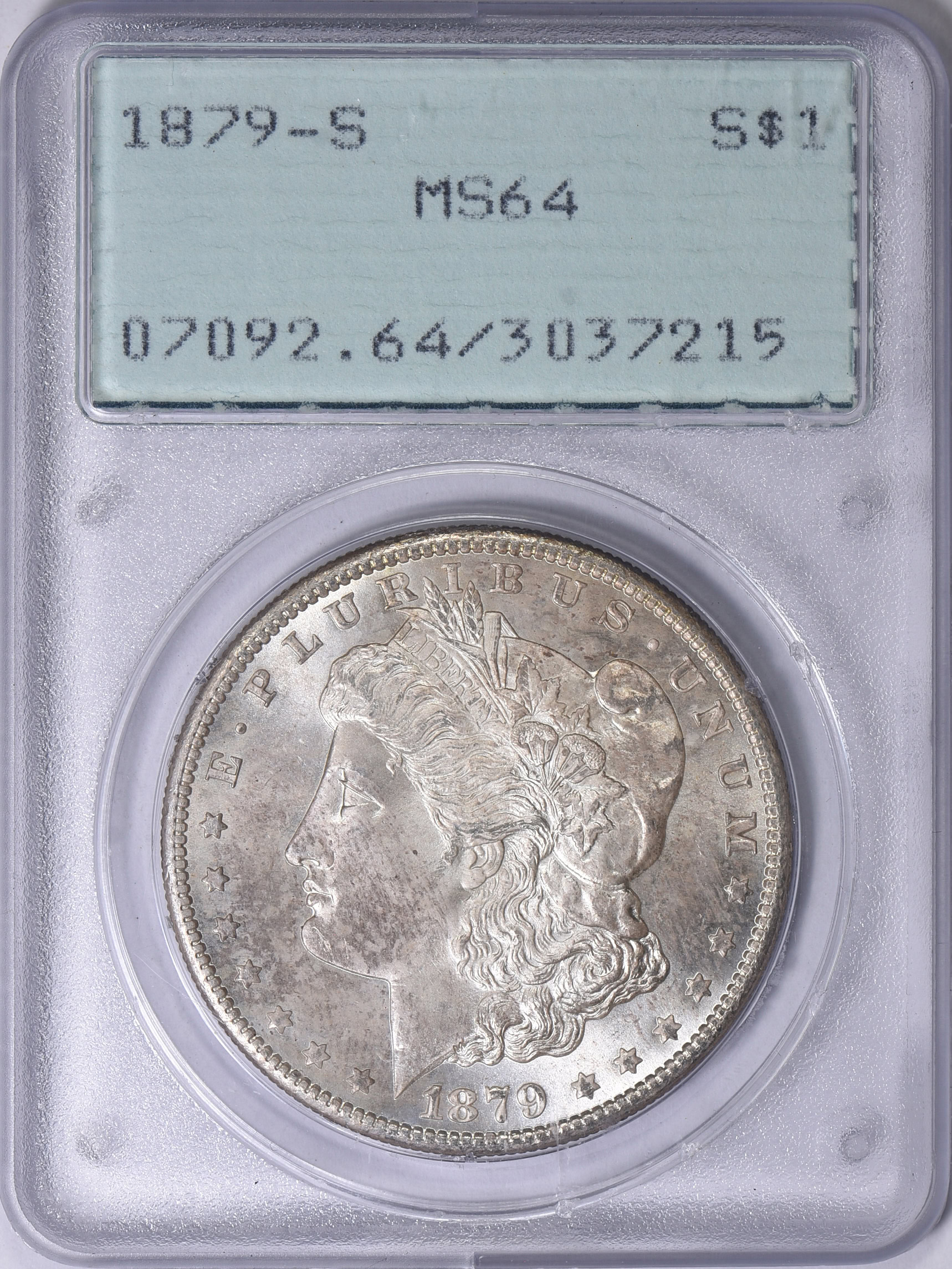1879-S Morgan Silver Dollar PCGS MS-64 OGH (1st Gen) (Item 1725147) | GreatCollections Coin Auctions