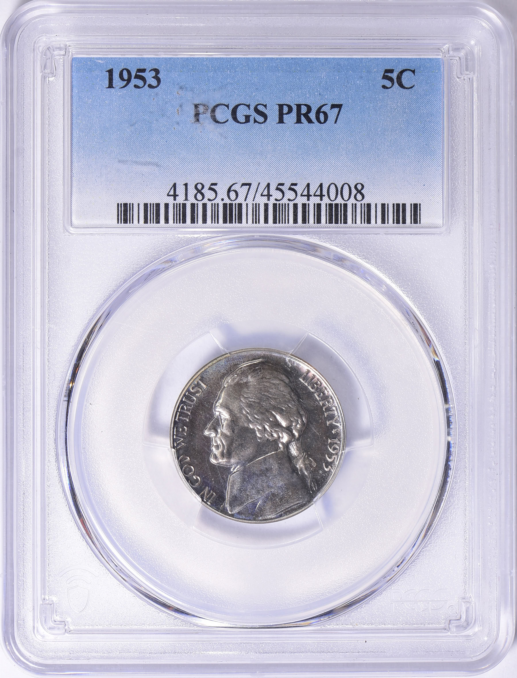 1953 Jefferson Nickel PCGS Proof-67 (Item 1725163) | GreatCollections Coin Auctions