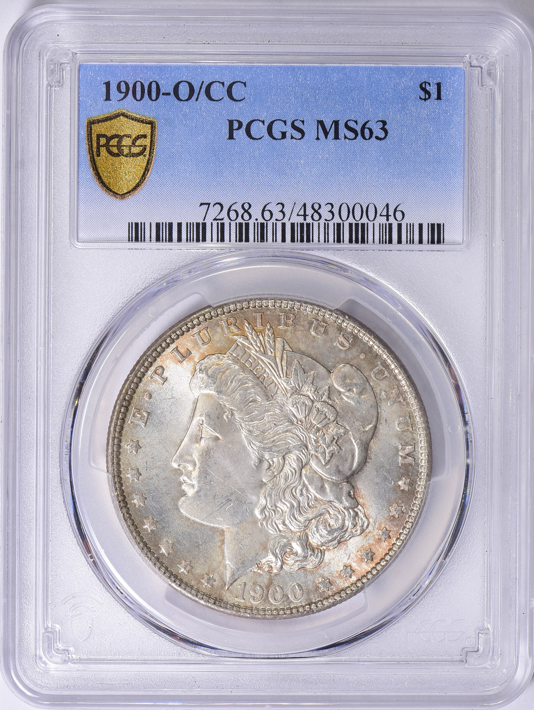 1900-O/CC Morgan Silver Dollar PCGS MS-63 (Toned) (Item 1725165) | GreatCollections Coin Auctions