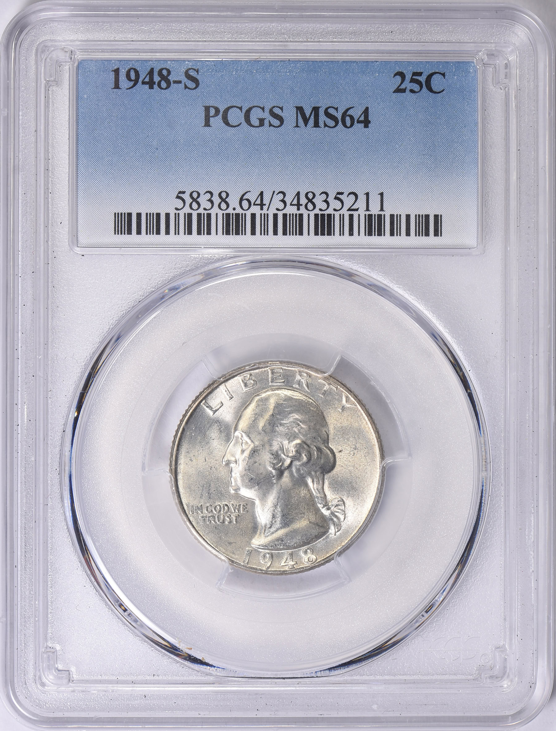 1948-S Washington Quarter PCGS MS-64 (Item 1725168) | GreatCollections Coin Auctions
