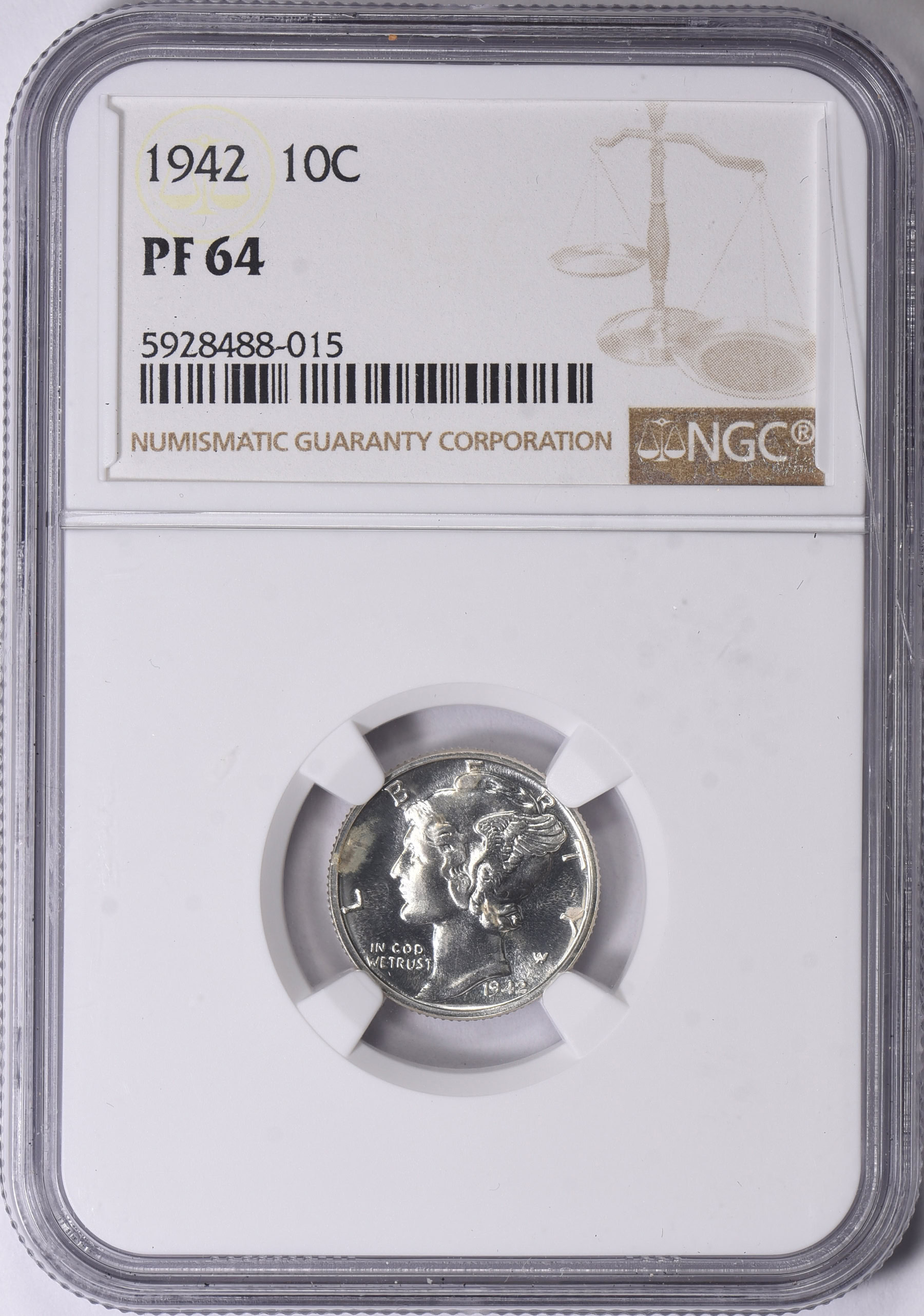 1942 Mercury Dime NGC Proof-64 (Item 1725173) | GreatCollections Coin Auctions