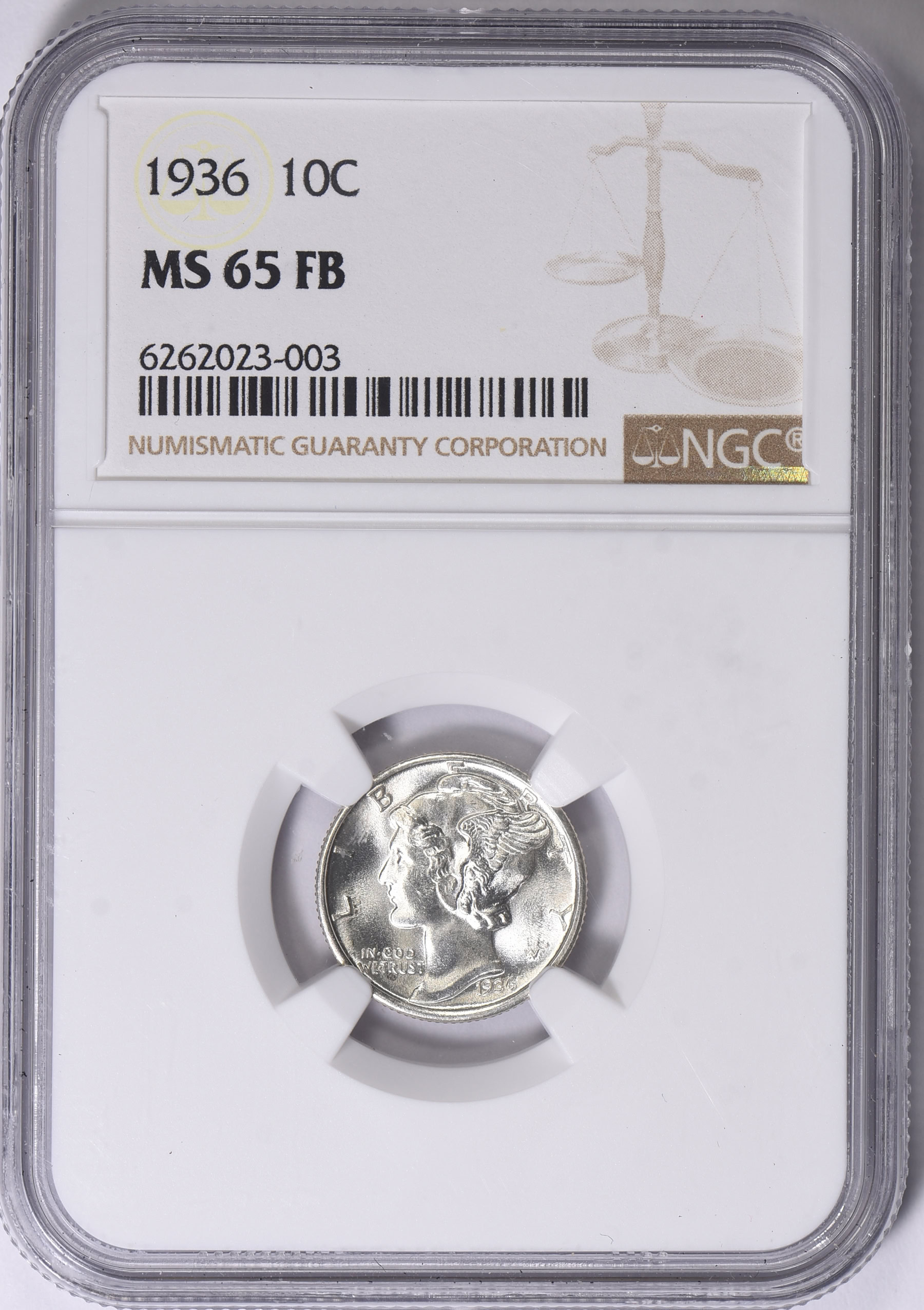 1936 Mercury Dime NGC MS-65 FB (Item 1725174) | GreatCollections Coin Auctions