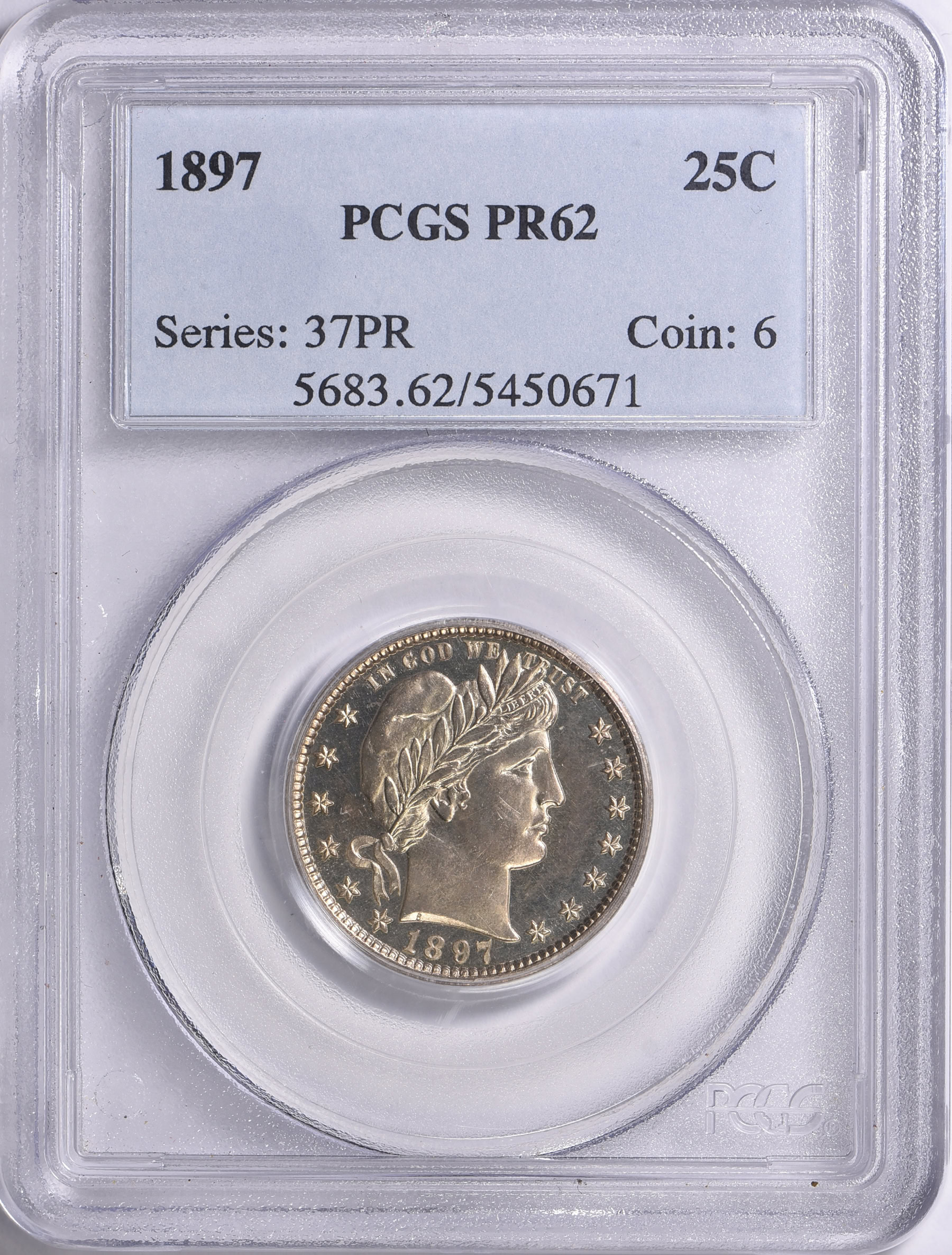 1897 Barber Quarter PCGS Proof-62 (Item 1725219) | GreatCollections Coin Auctions