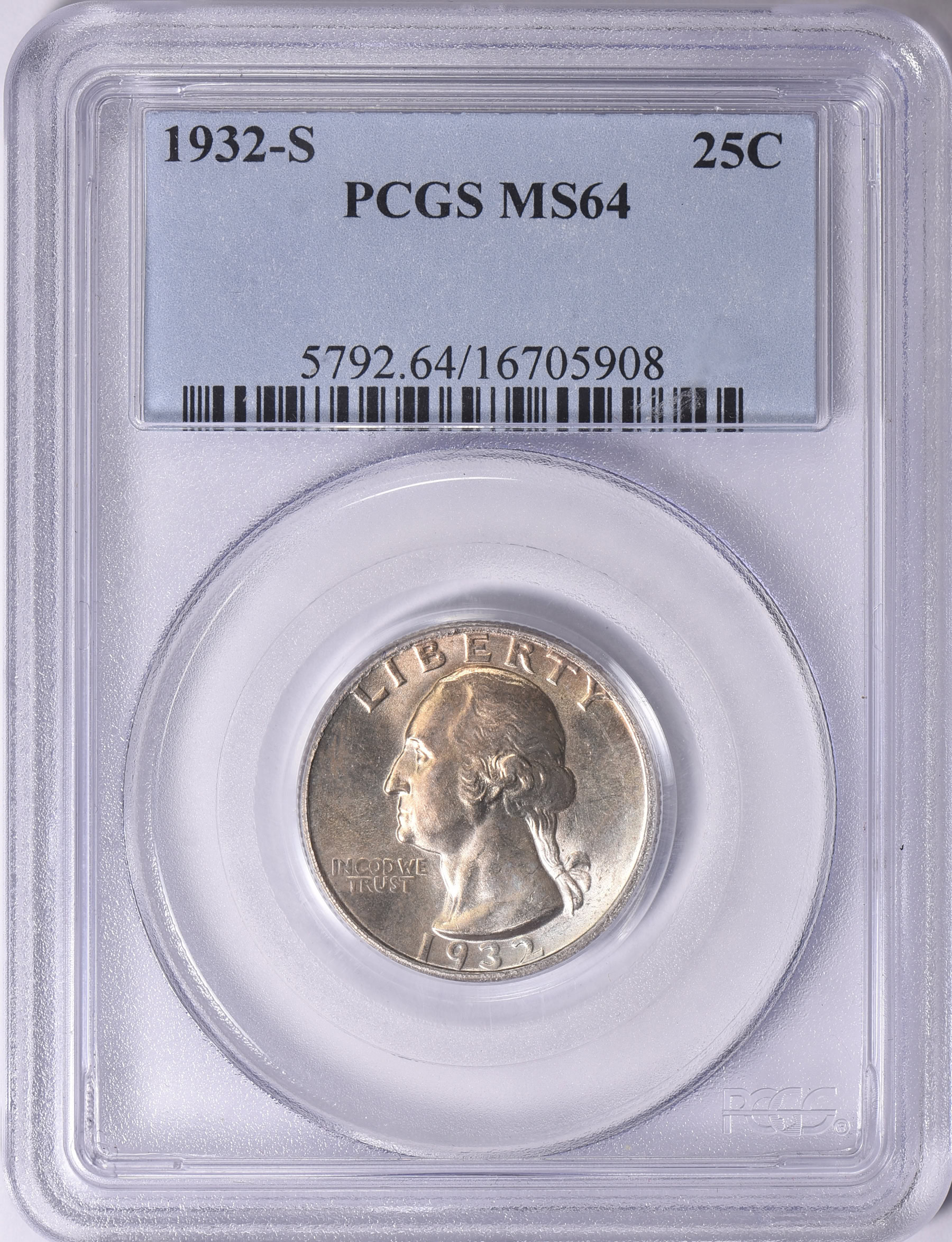 1932-S Washington Quarter PCGS MS-64 (Item 1725223) | GreatCollections Coin Auctions